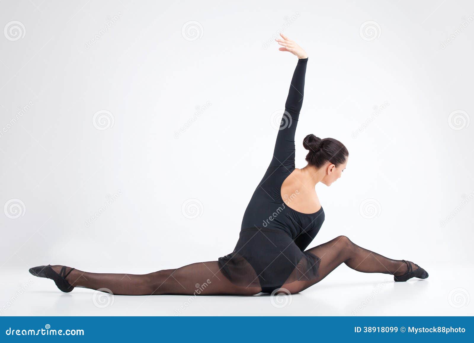 Back View Of Ballerina In Side Split. Royalty-Free Stock Photography ...