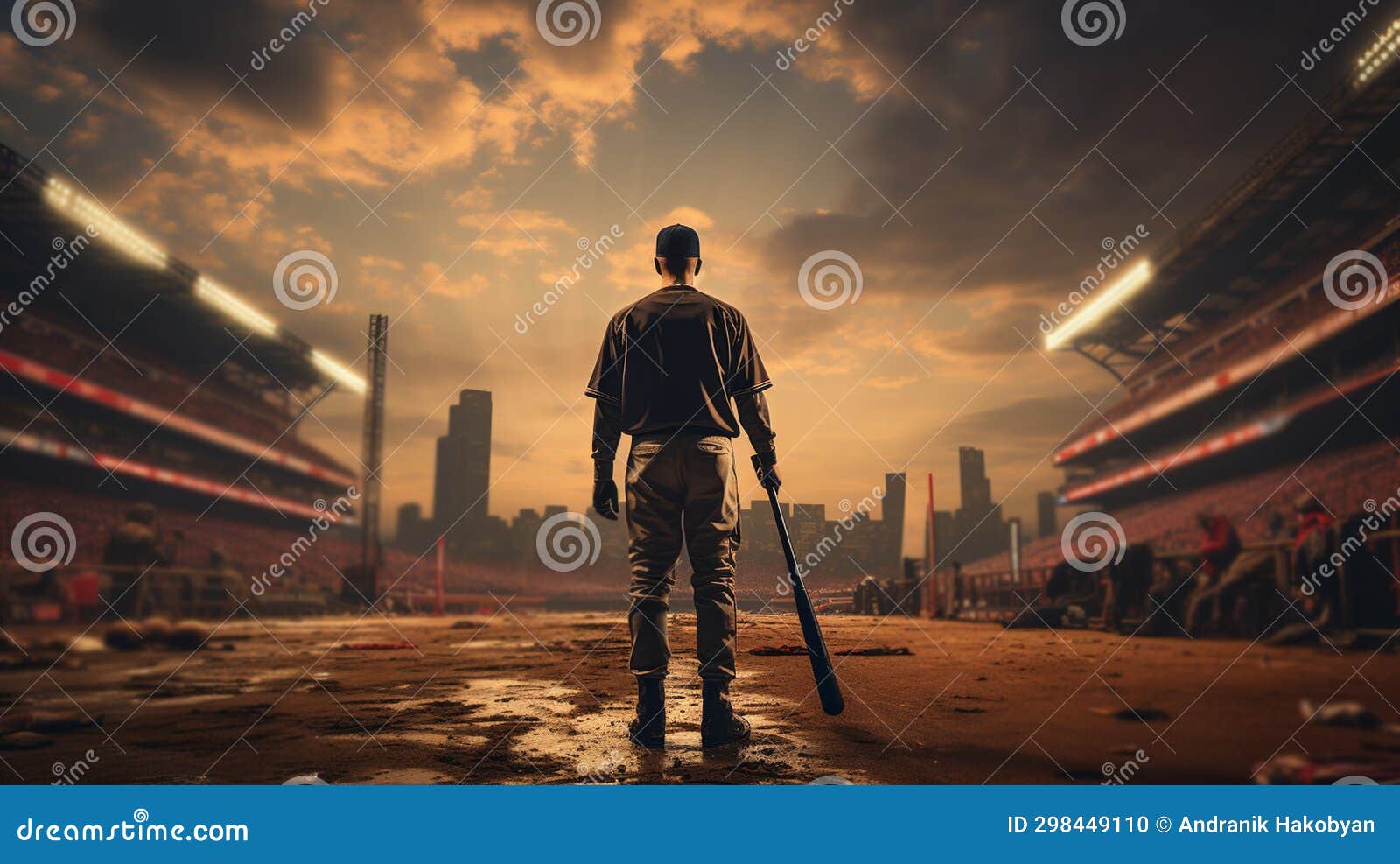 Back View of Baseball Player with Bat Stock Photo - Image of male ...