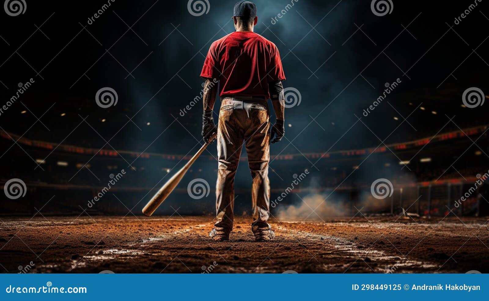 Back View of Baseball Player with Bat Stock Illustration - Illustration ...