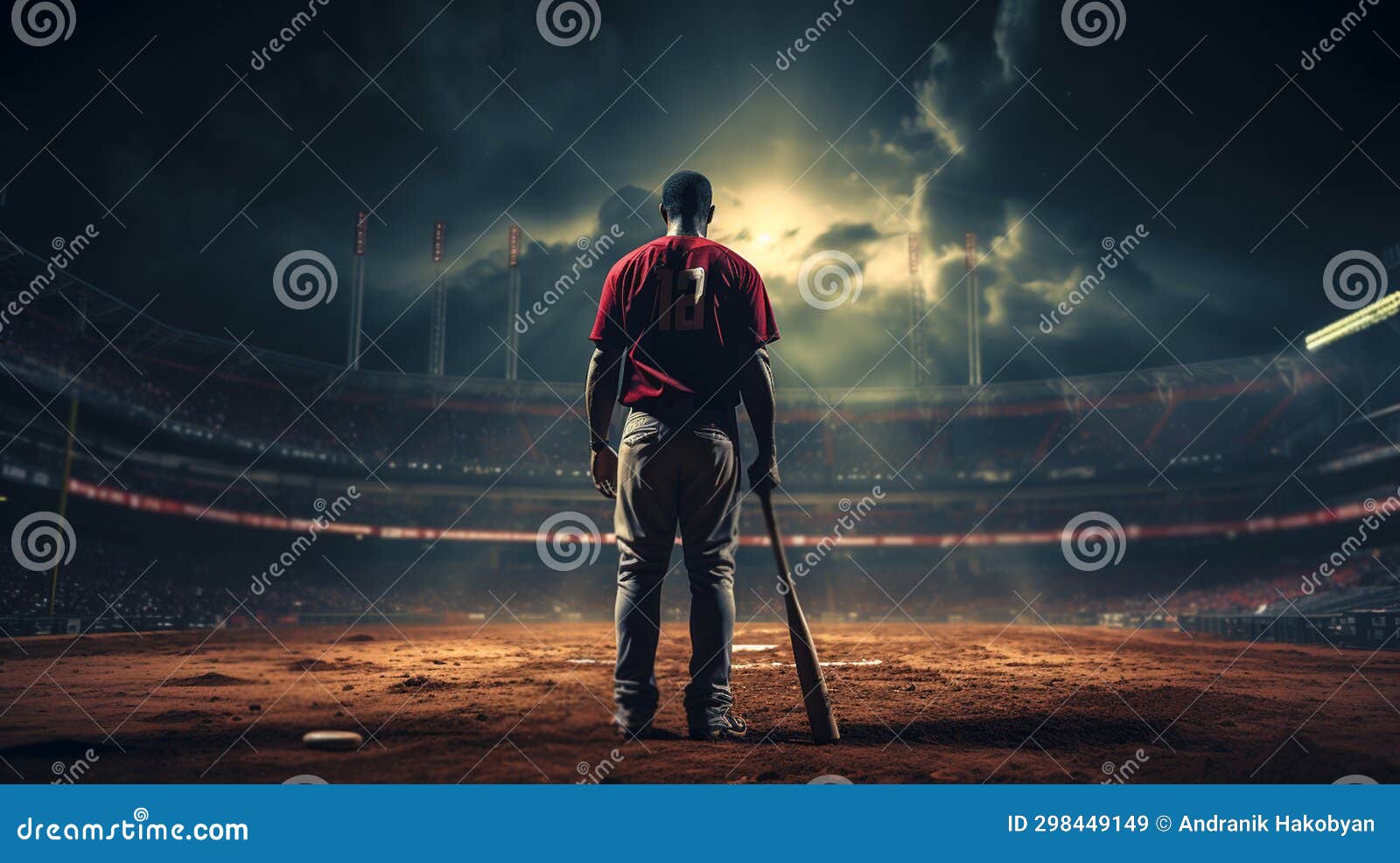 Back View of Baseball Player with Bat Stock Illustration - Illustration ...