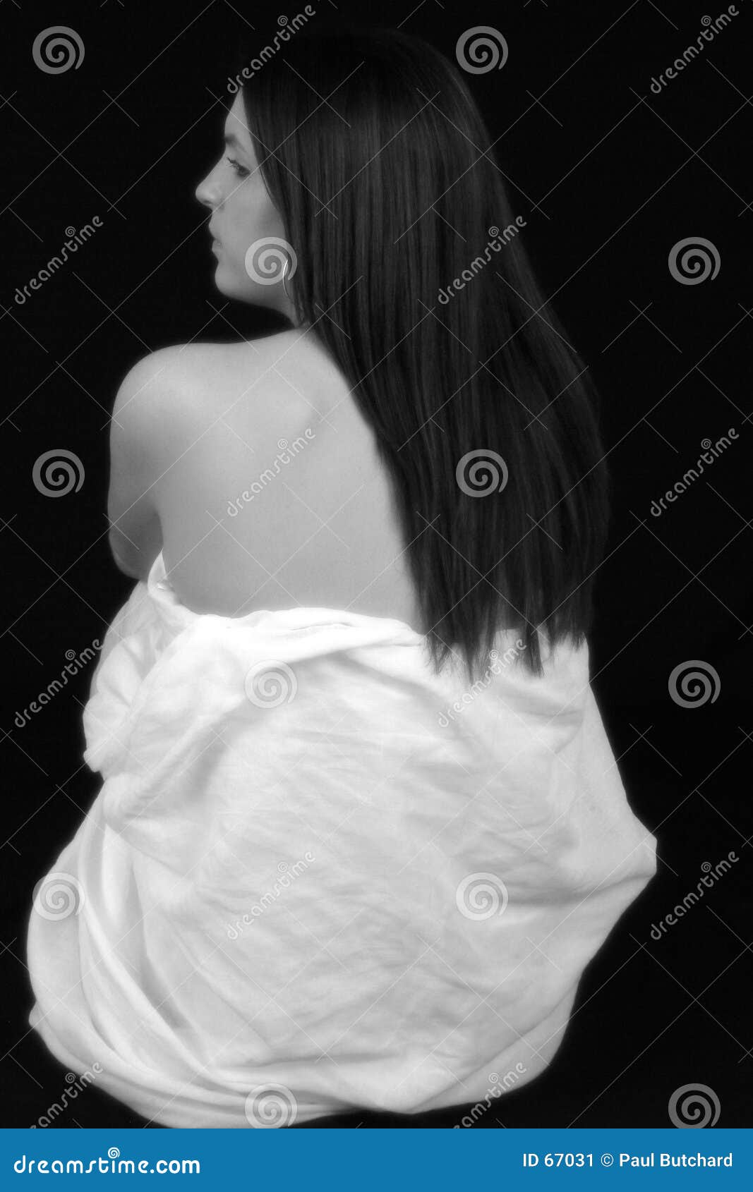 Back View of Beautiful Woman Stock Image - Image of eyes, sheet: 67031