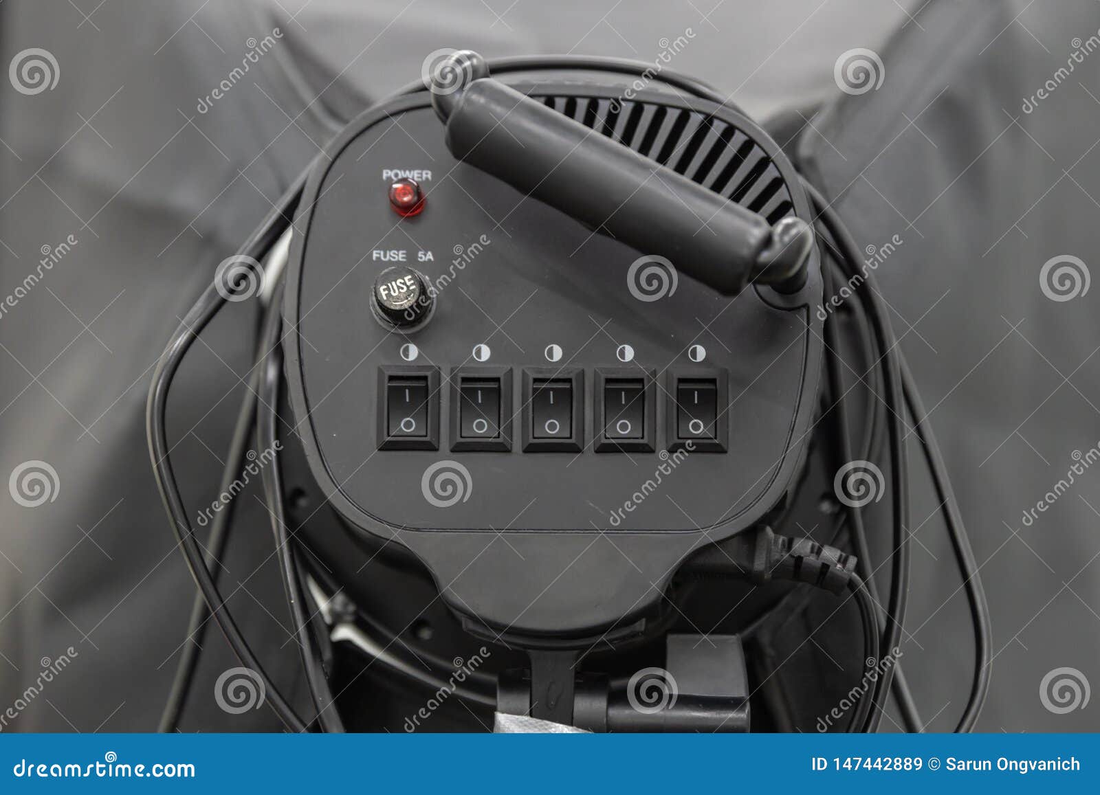 Back View of Black Spotlight or Continuous Light with on-off Switch ...