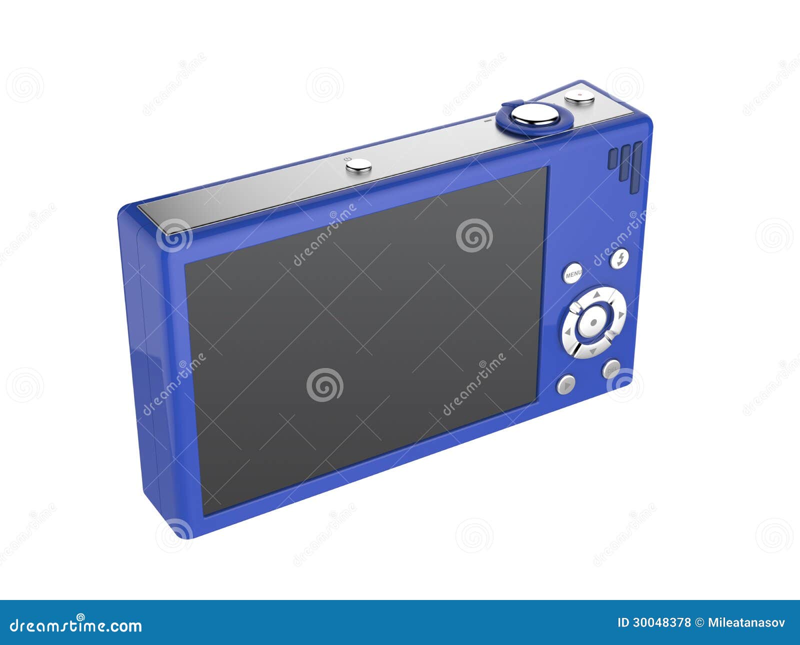 Blue digital camera stock illustration. Illustration of lens - 30048378