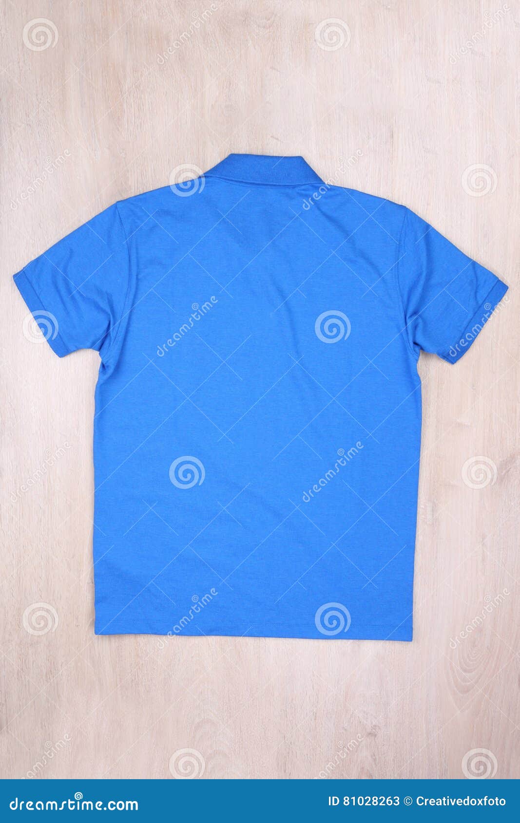 Back View Blue Polo Shirt on Wooden Background Stock Image - Image of ...