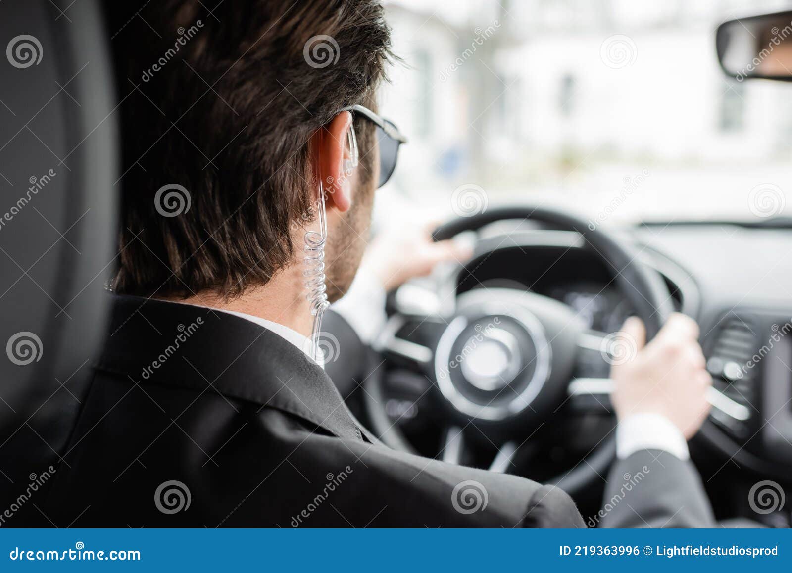 Back View of Bodyguard Driving Modern Stock Photo - Image of profession ...