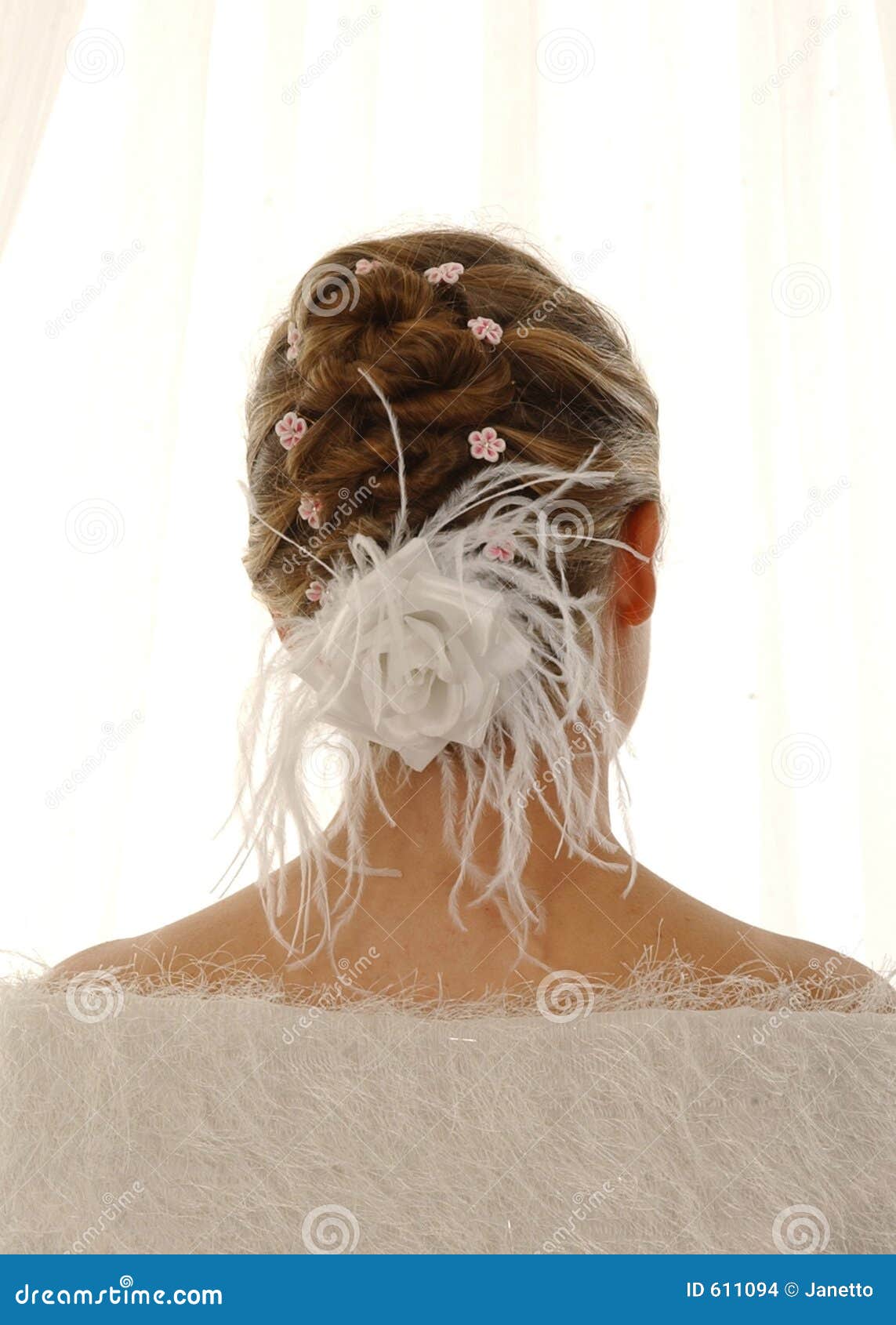 Back view of bride stock photo. Image of bride, hairdressing - 611094