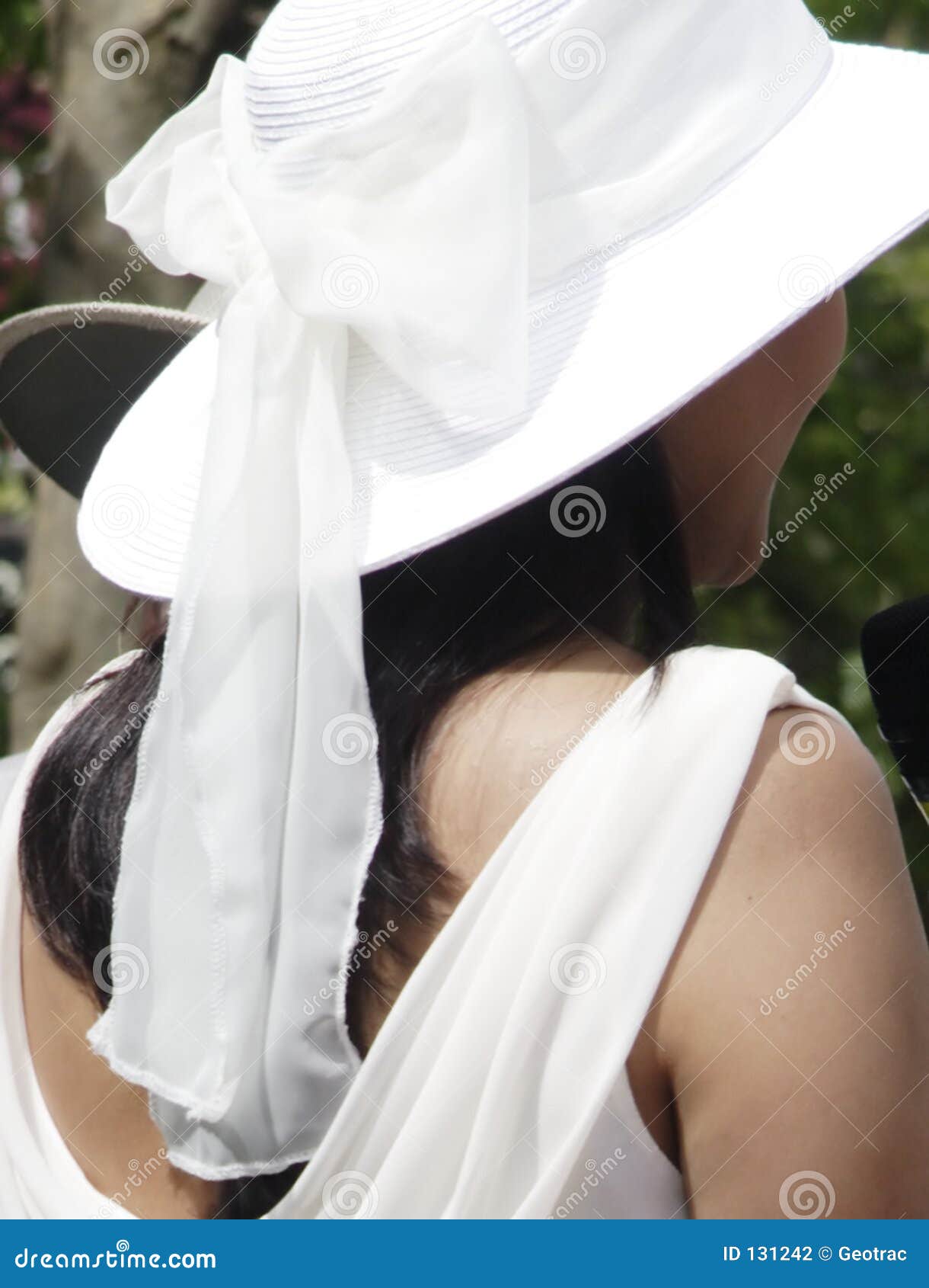Back View of Bride Wearing a White Hat Stock Photo - Image of female ...