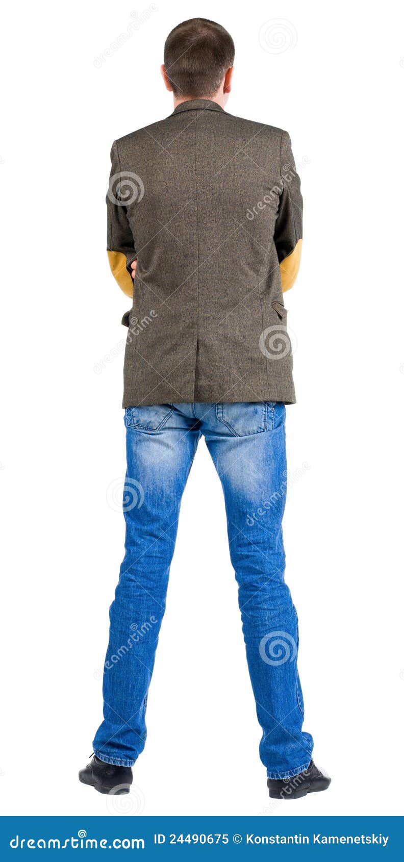 Back View of Business Man in Jacket . Stock Image - Image of handsome ...