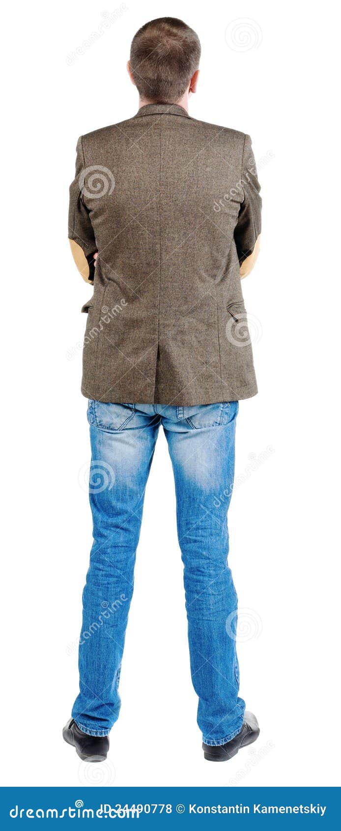 Back View of Business Man in Jacket . Stock Photo - Image of backside ...