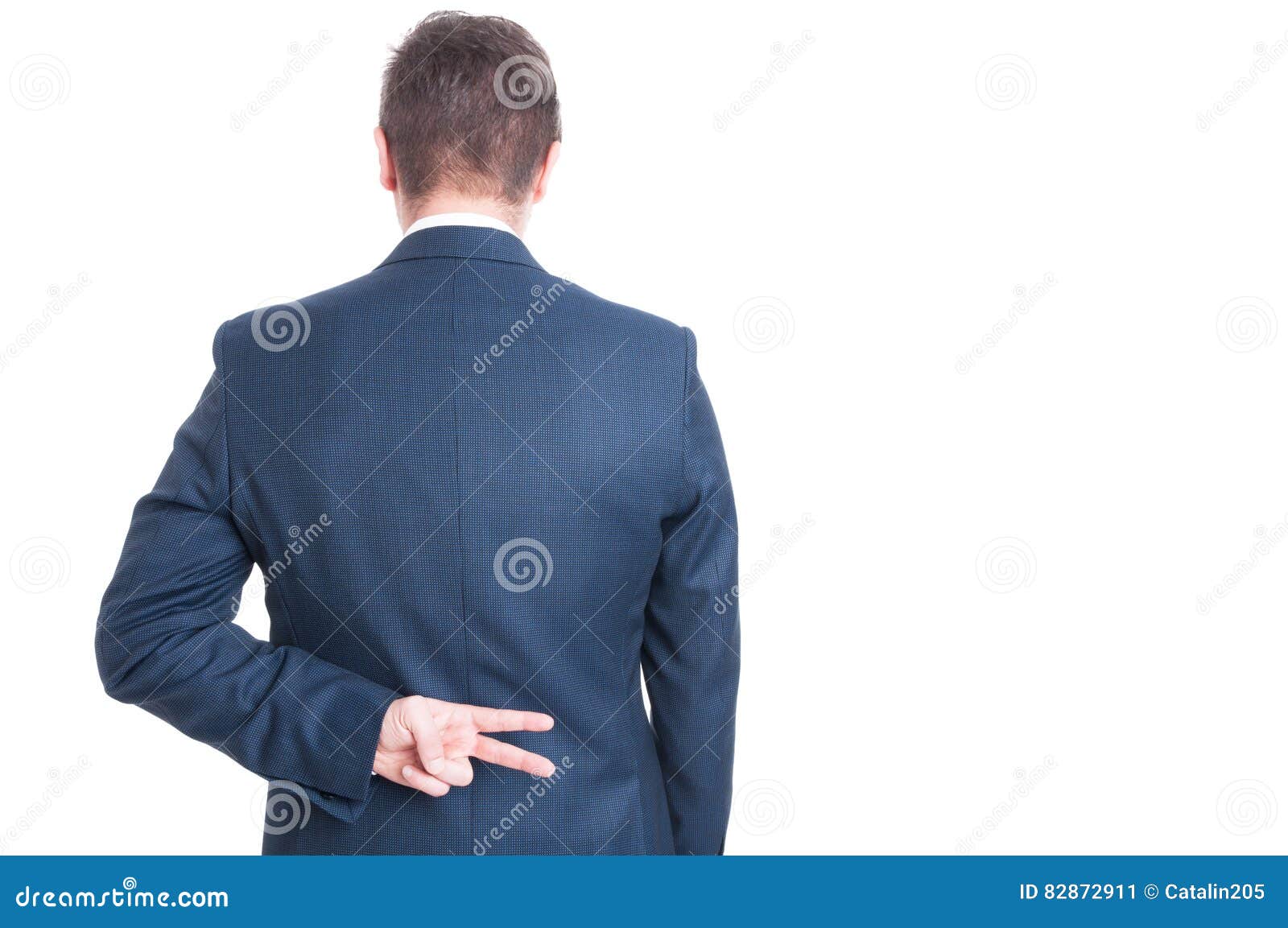 Back View of Business Man Showing Peace Gesture Stock Image - Image of ...