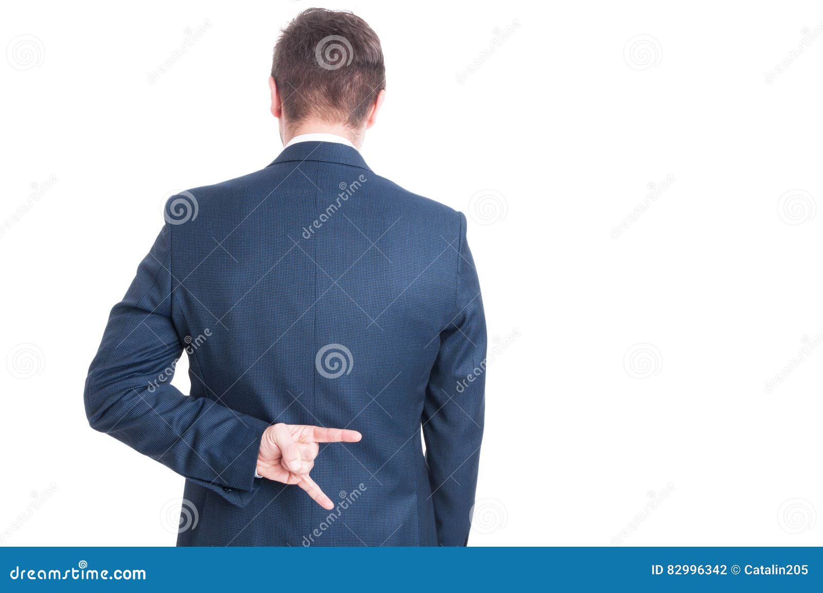 Back View of Business Man Showing Rock on Gesture Stock Photo - Image ...