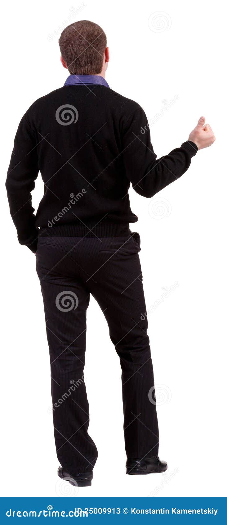 Back View of Business Man Thumbs Up Stock Image - Image of looking ...