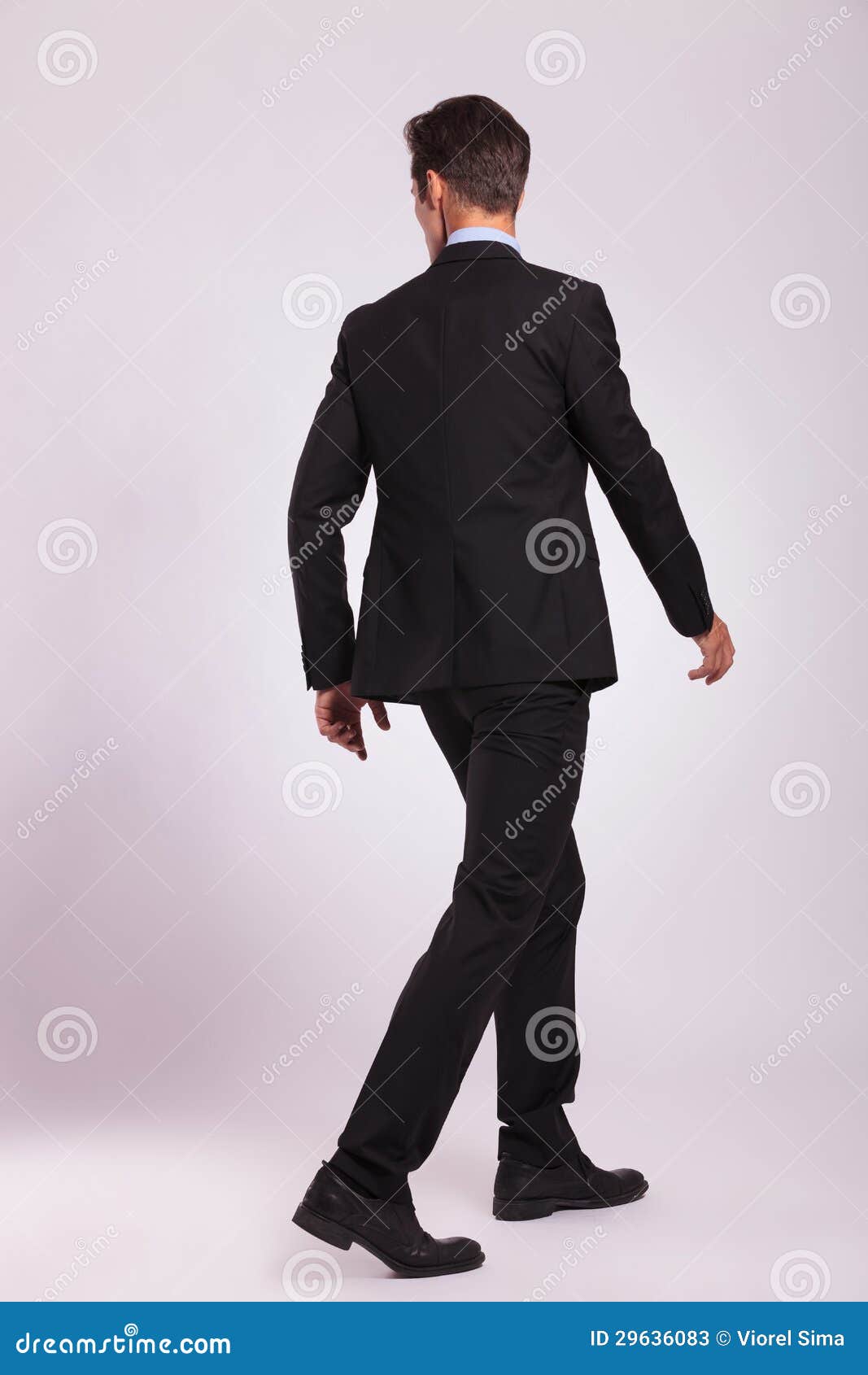 Back View of Business Man Walking Stock Image - Image of latin, concept ...