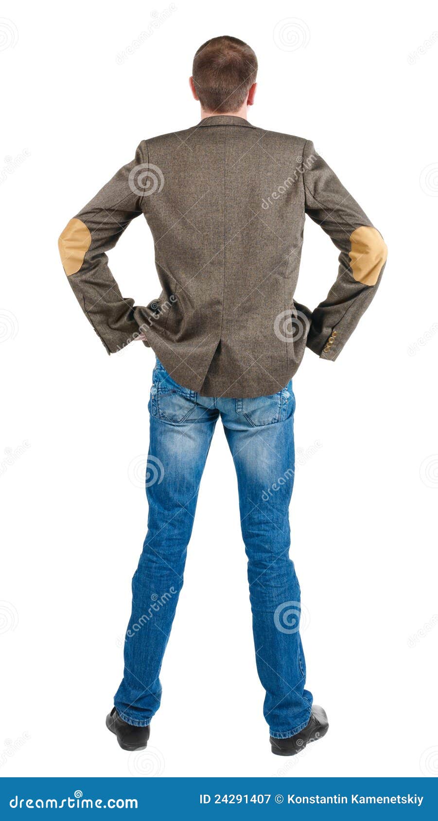 Back View of Business Men in Jacket Suit . Stock Image - Image of ...