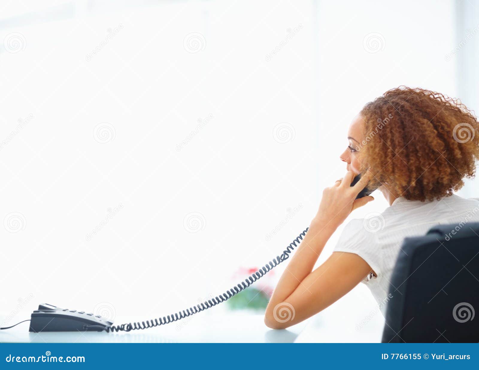 Back View of Business Woman Talking on Phone Stock Image - Image of ...