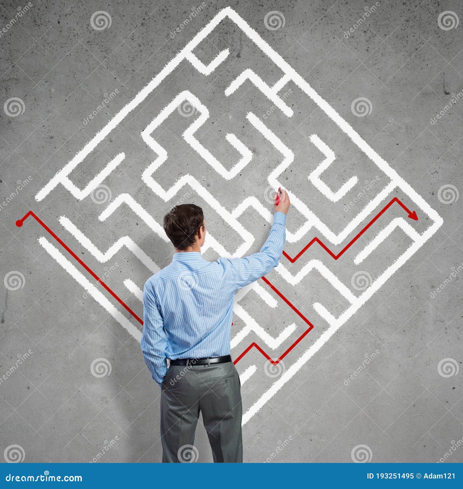 Finding solution stock image. Image of achievement, labyrinth - 193251495