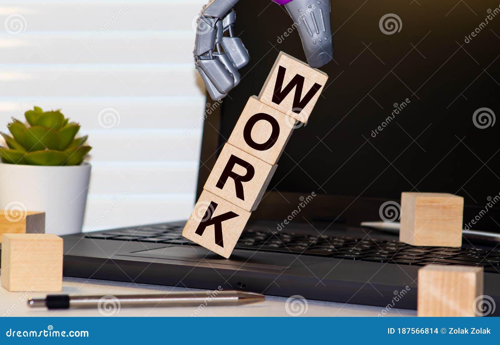 Back View of Businessman Standing in Light of Word Work Stock Photo ...