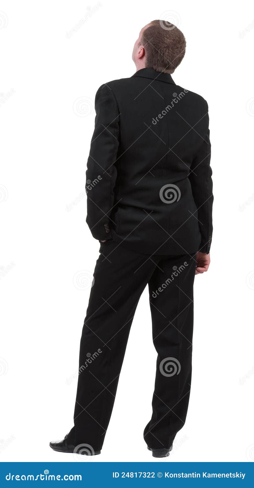 Back View of Businessman Watching. Stock Photo - Image of career ...