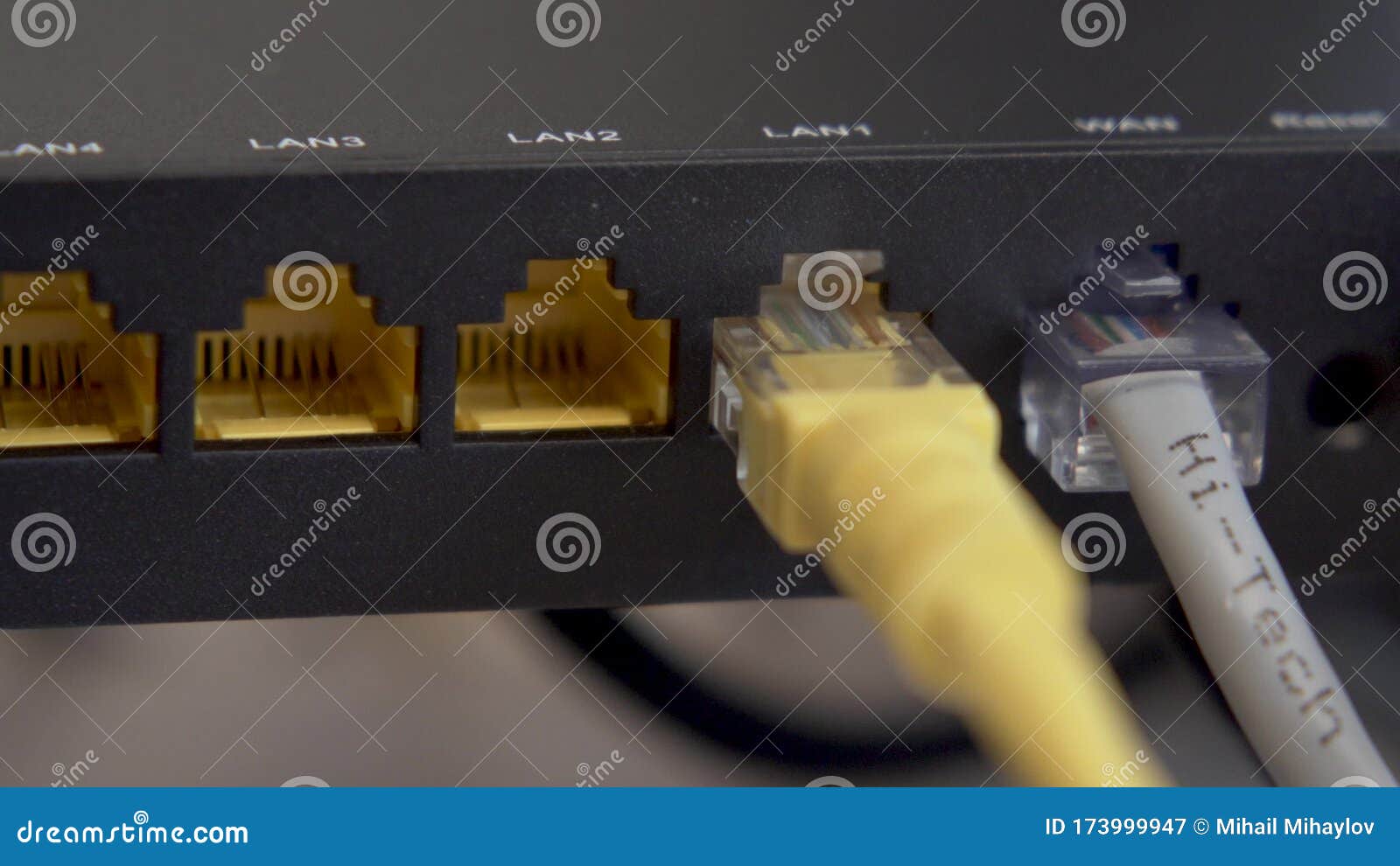 Internet Cables Connected To Router Stock Video - Video of internet ...