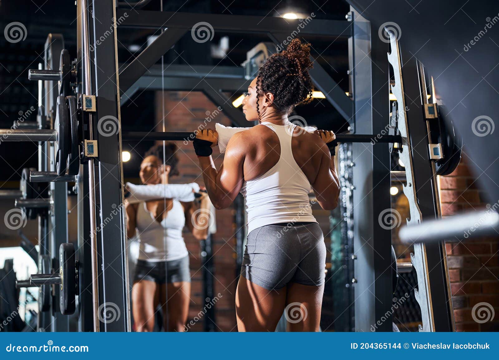 Woman Getting Ready for the Weight-lifting Workout Stock Photo - Image ...