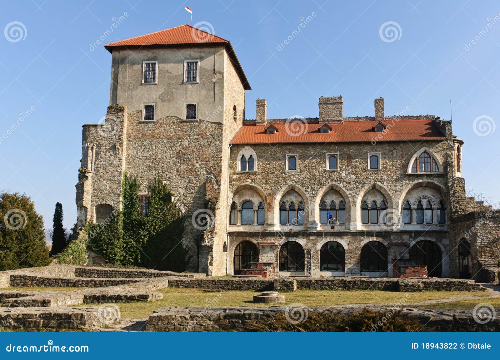 Back View of the Castle of Tata Stock Photo - Image of stone, european ...