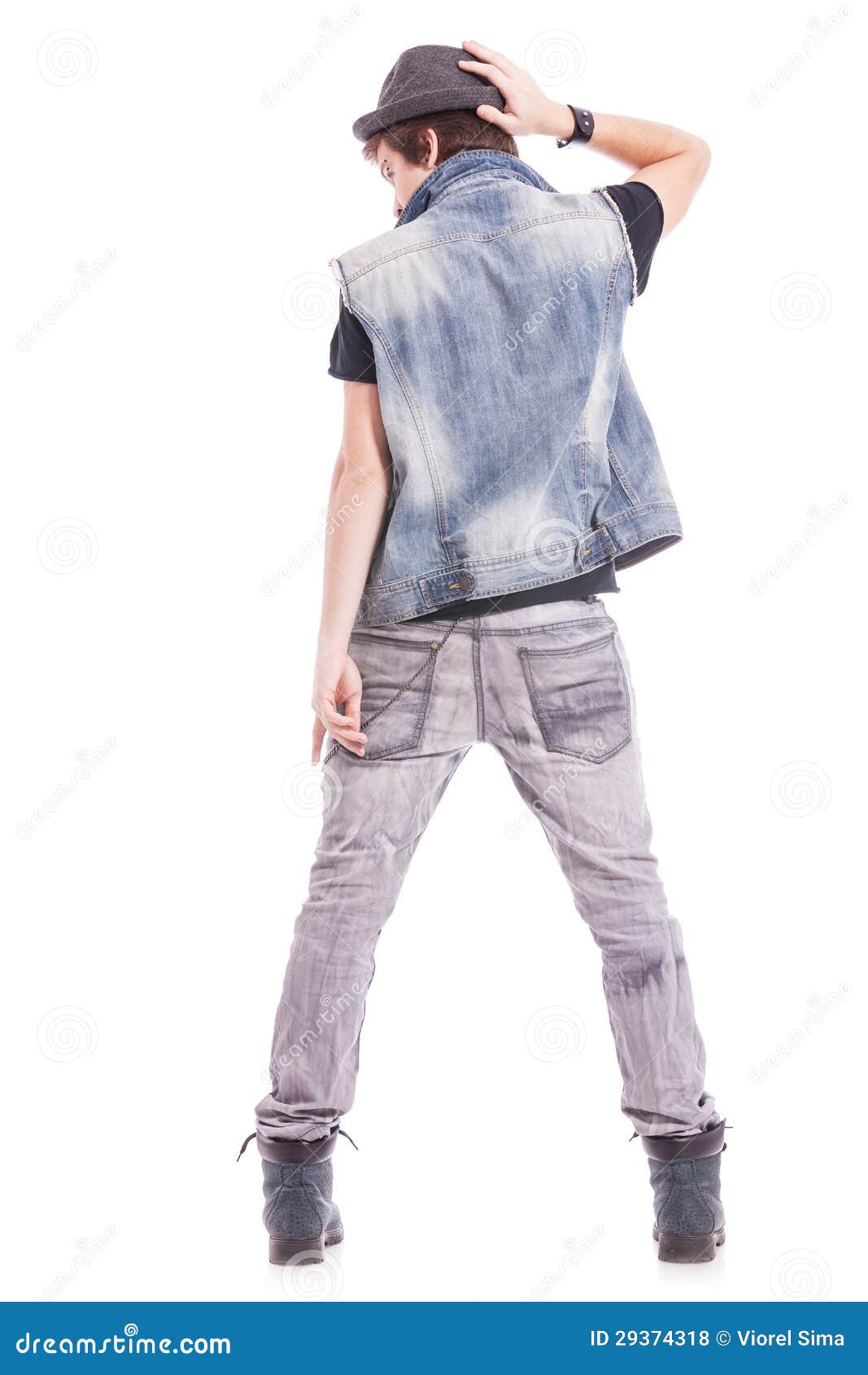 Back view of casual man stock photo. Image of latin, fashion - 29374318