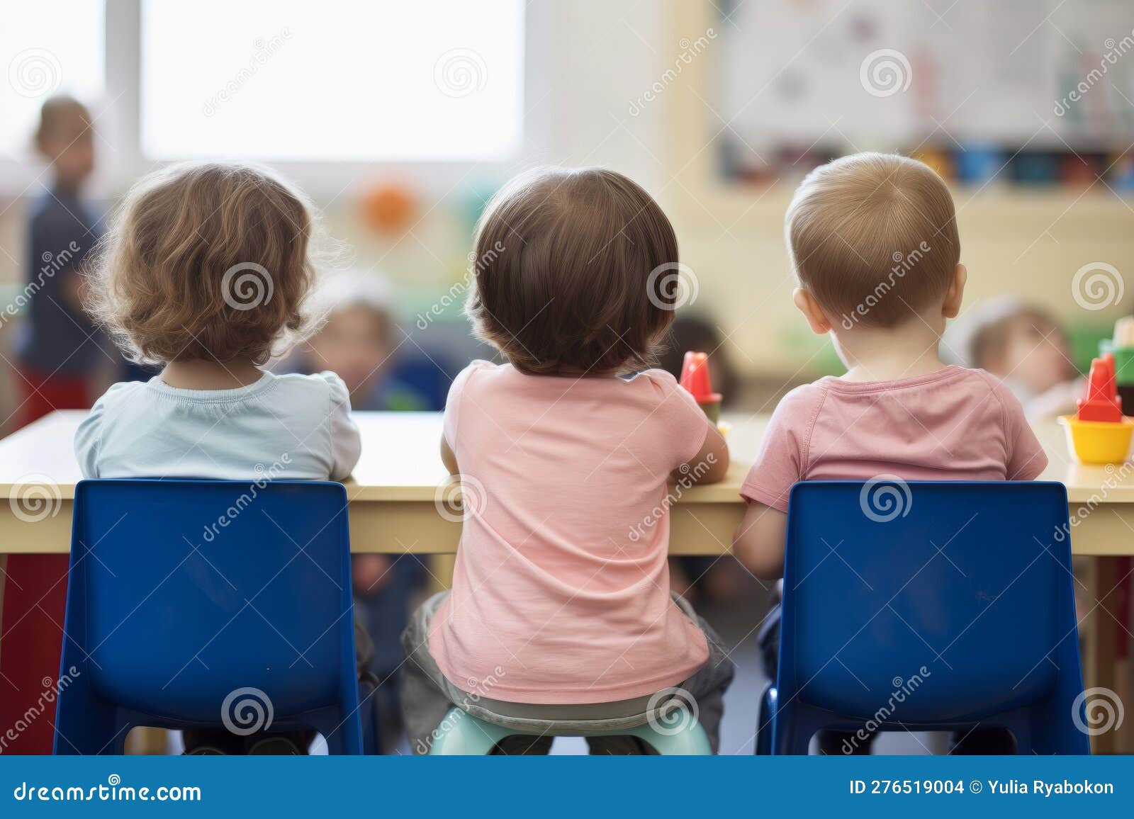 Back View Children Lesson. Generate Ai Stock Illustration ...