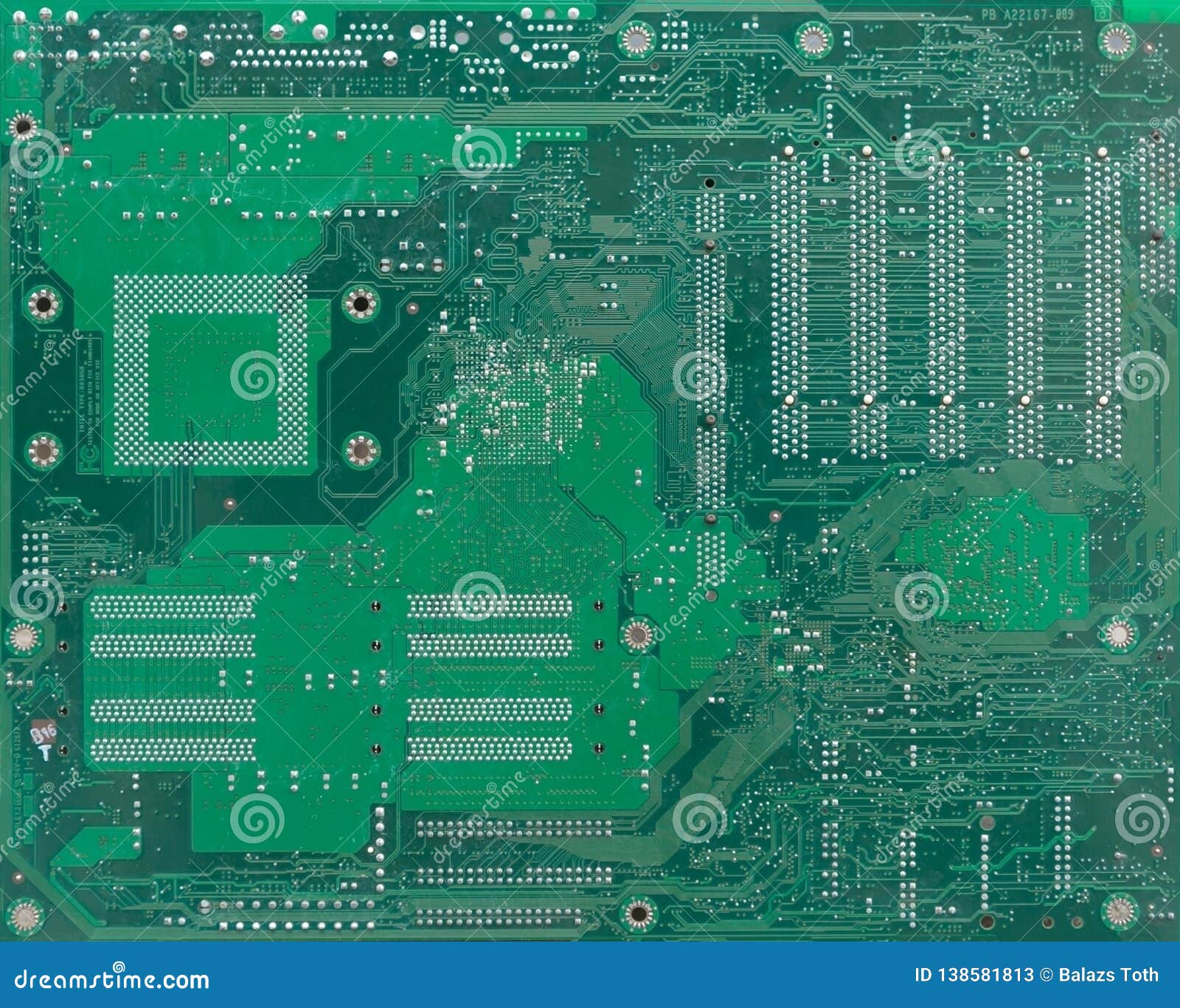 Back View of a Computer Motherboard Chip Stock Image - Image of ...