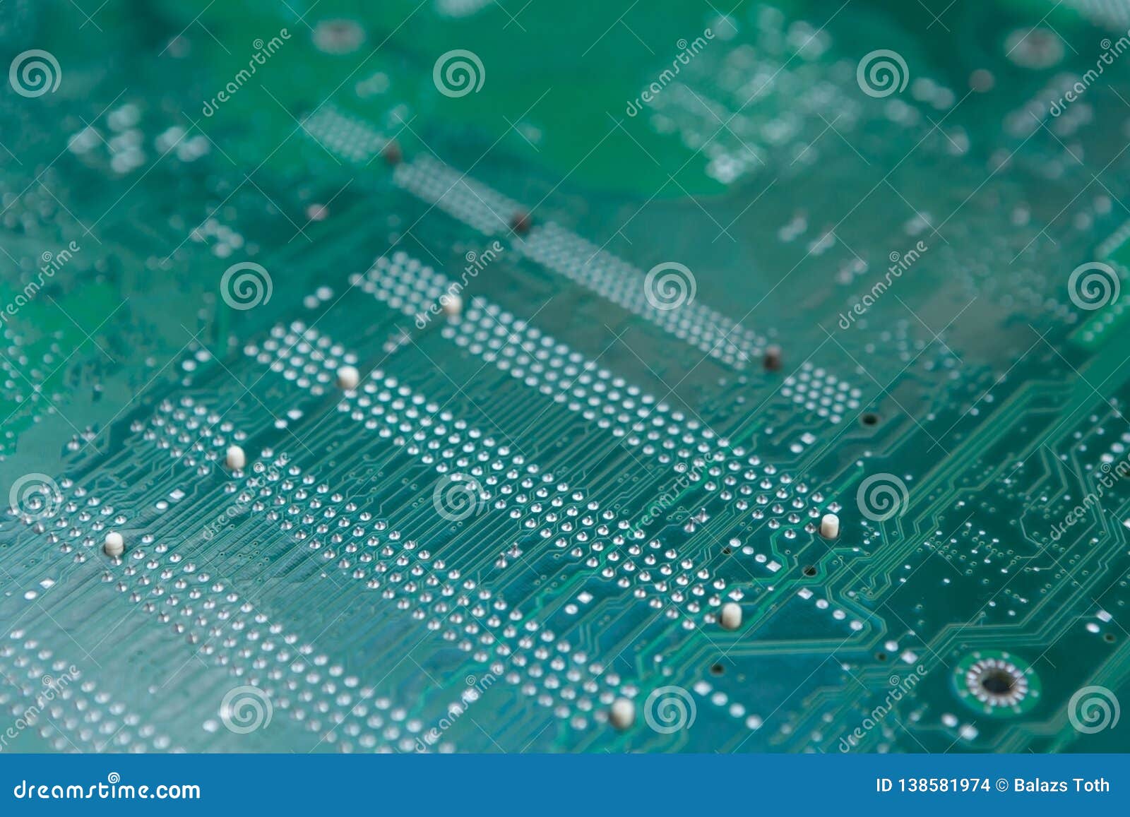Back View of a Computer Motherboard Chip Stock Photo - Image of green ...