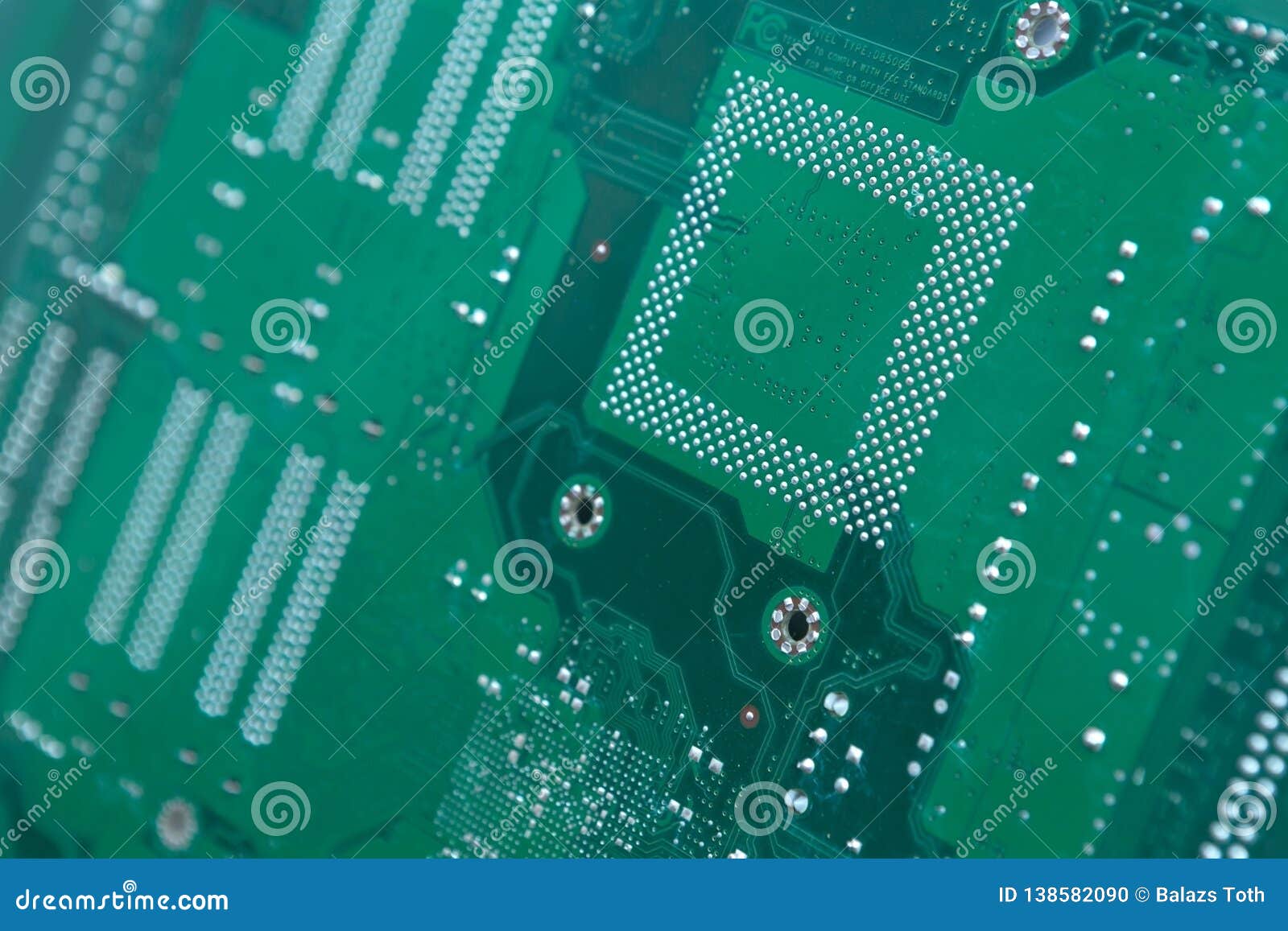 Back View of a Computer Motherboard Chip Stock Photo - Image of board ...