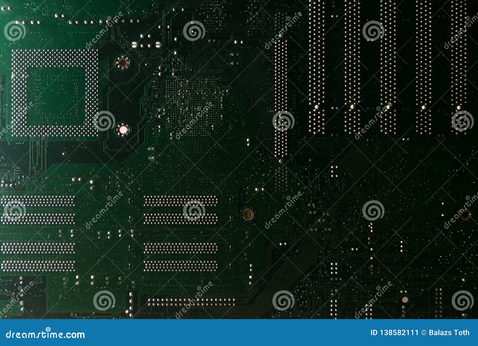Back View of a Computer Motherboard Chip Stock Image - Image of ...