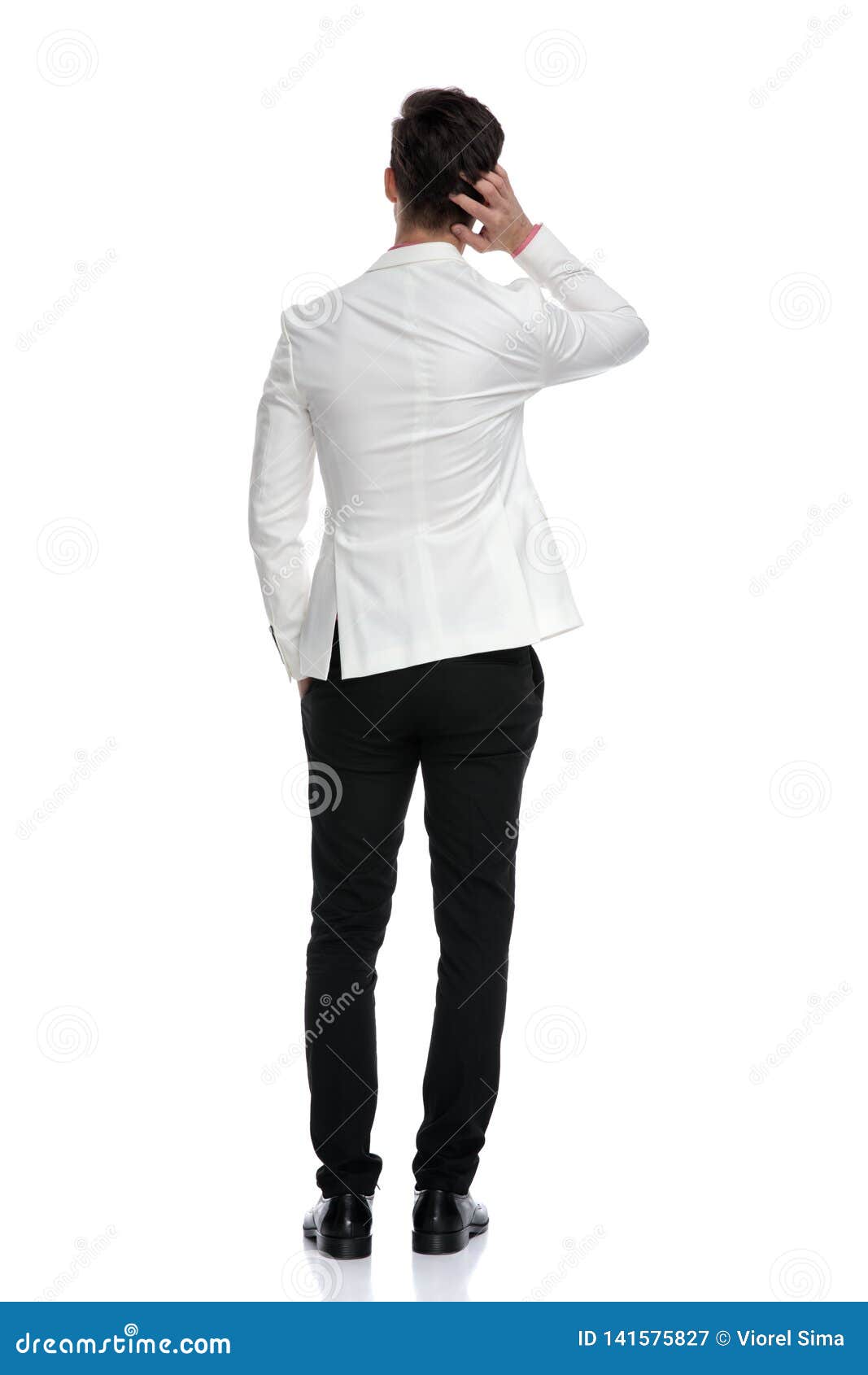 Back View of a Confused Business Man Scratching His Head Stock Image ... Back View of a Confused Business Man Scratching His Head Stock Image ...