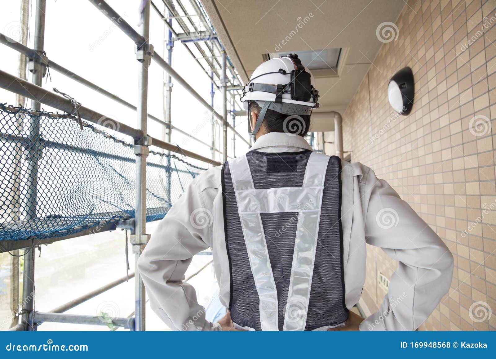 Back View of Construction Workers Stock Photo - Image of back, field ...