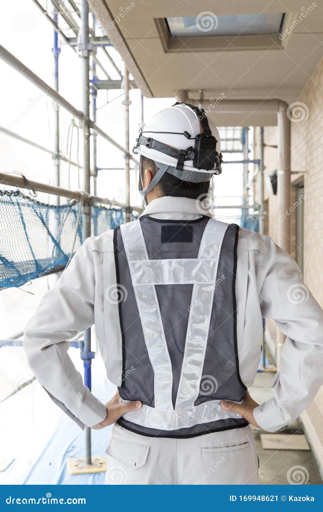Back View of Construction Workers Stock Image - Image of exterior ...
