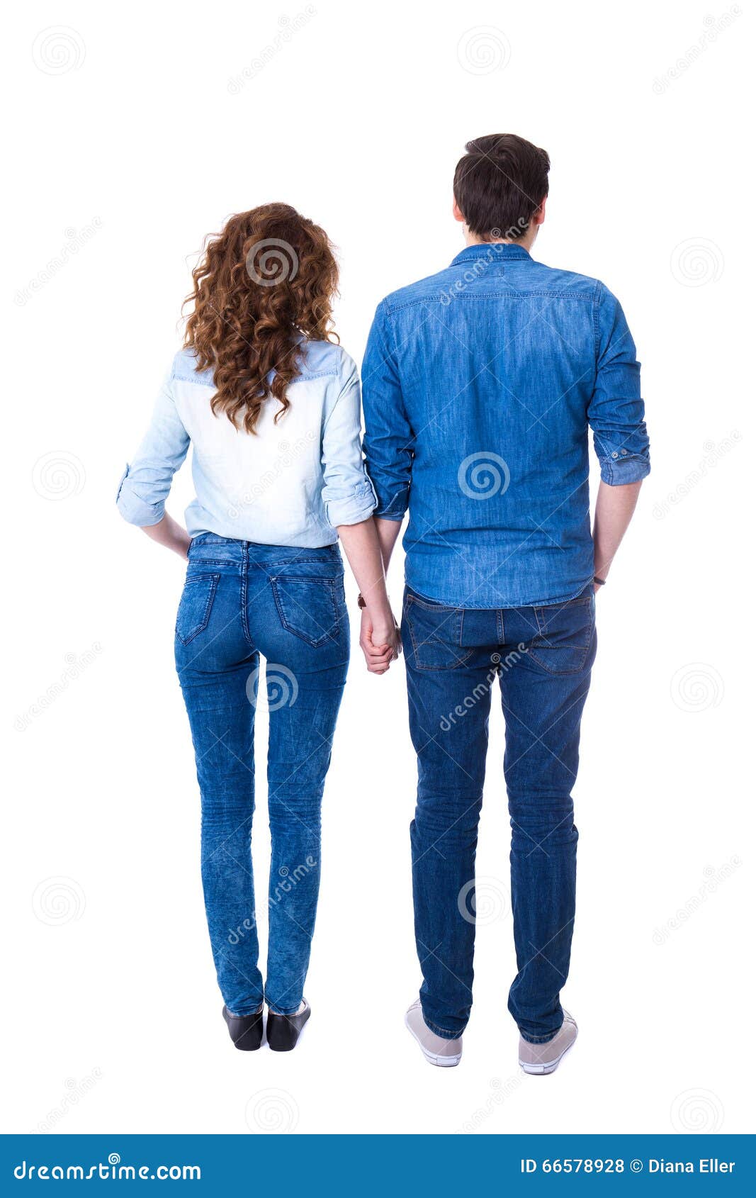 Back View of Couple Standing Isolated on White Stock Photo - Image of ...