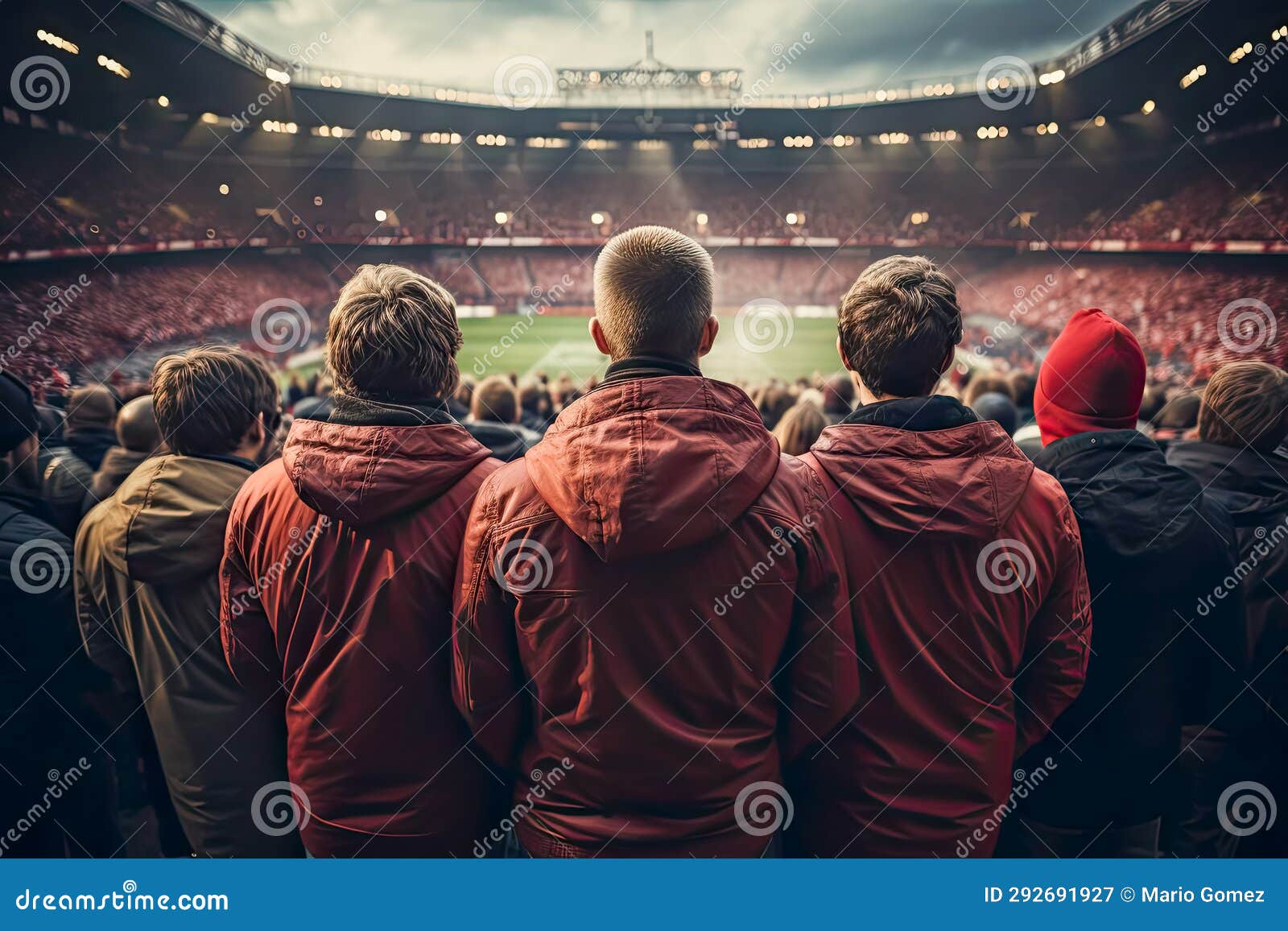 AI Generated a Back View of a Crowd of Unrecognizable Soccer Fans ...