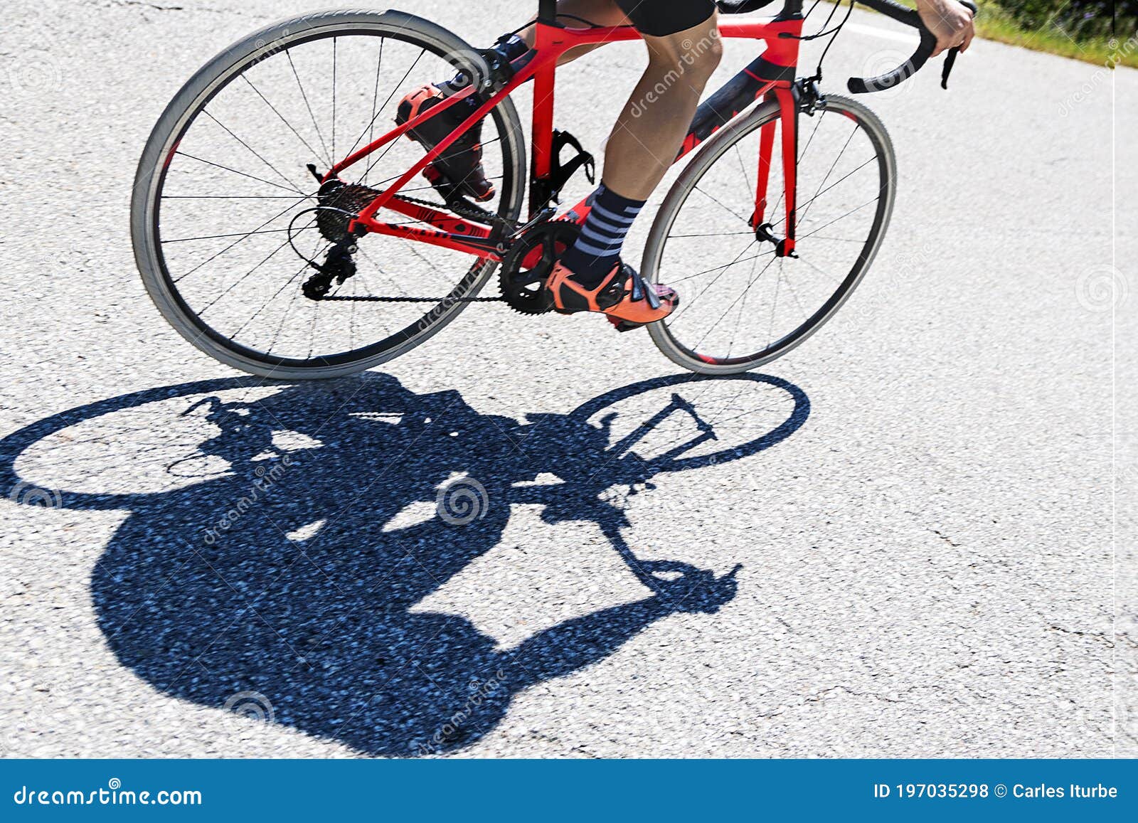 Back View of a Cyclist on Top of a Mountains Stock Photo - Image of ...