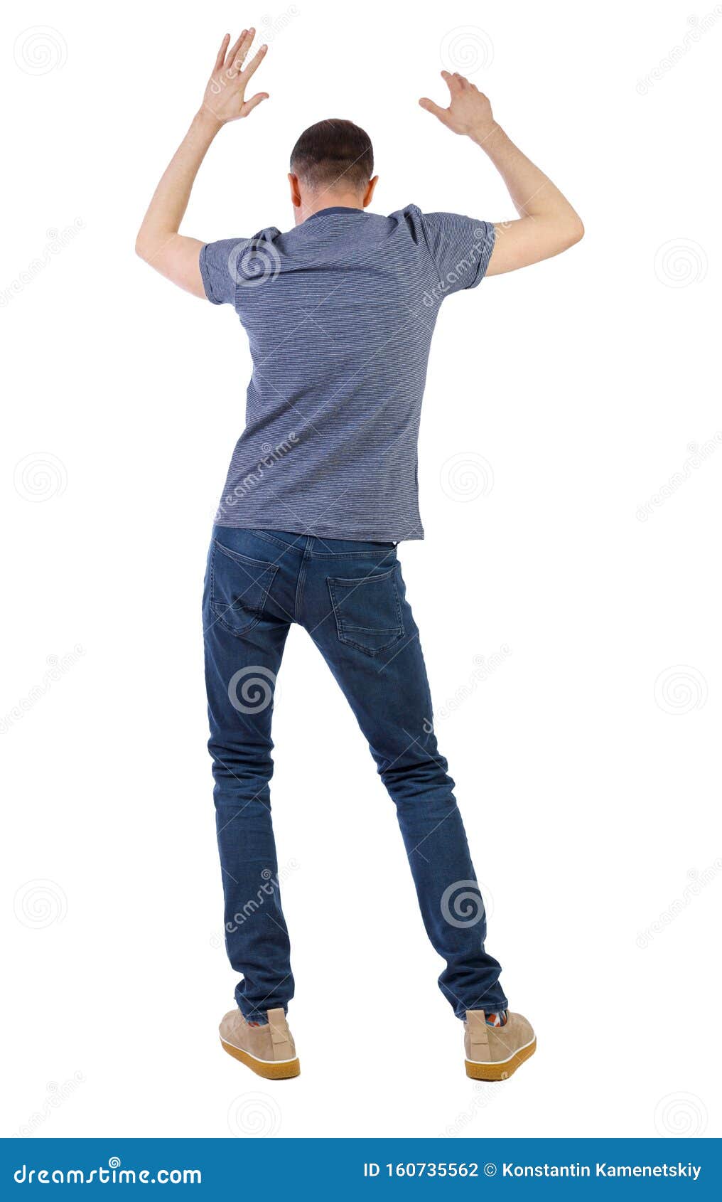 Back View of Dancing Man. Guy Watching Stock Photo - Image of standing ...