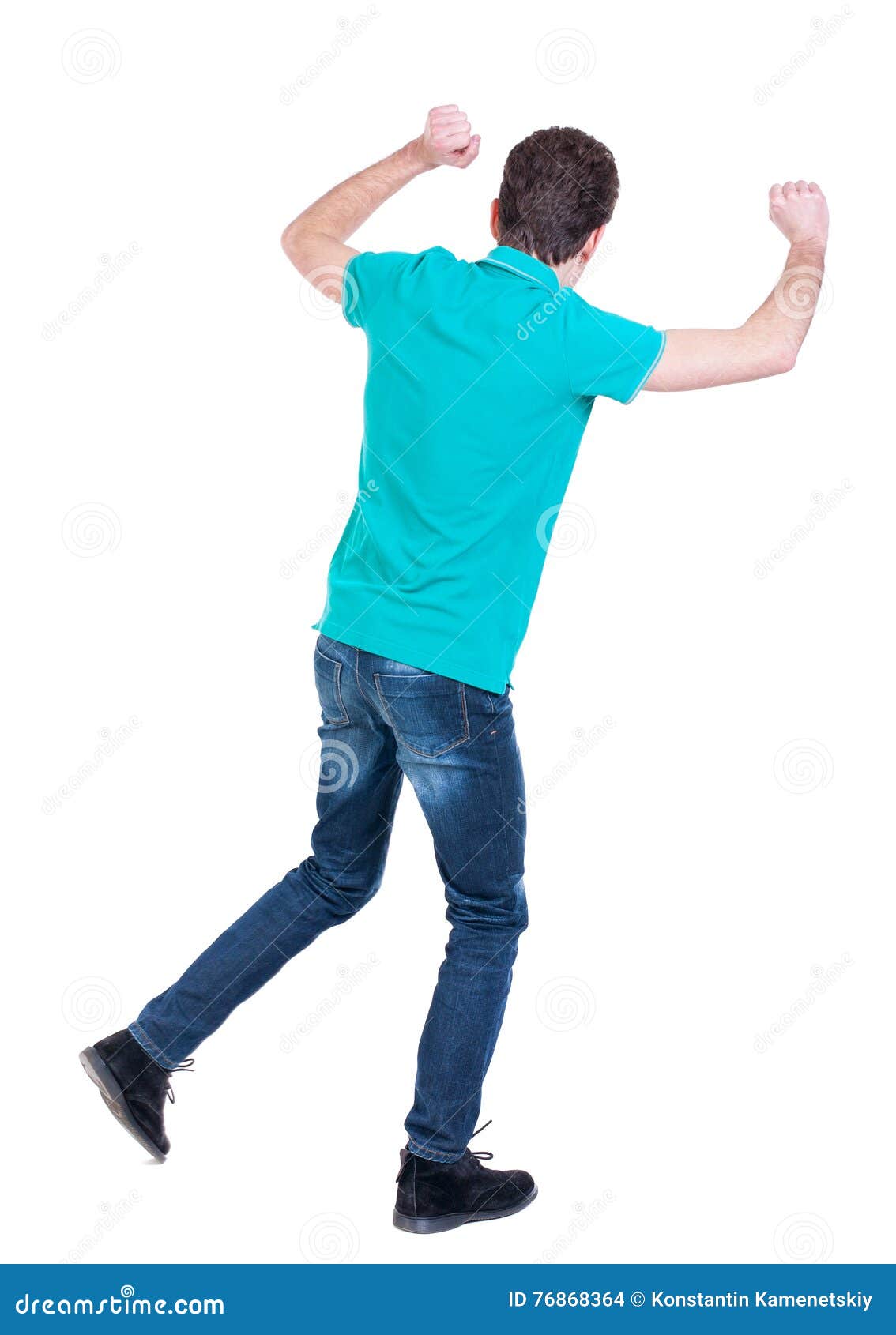 Back View of Dancing Young Man. Stock Photo - Image of male, rear: 76868364