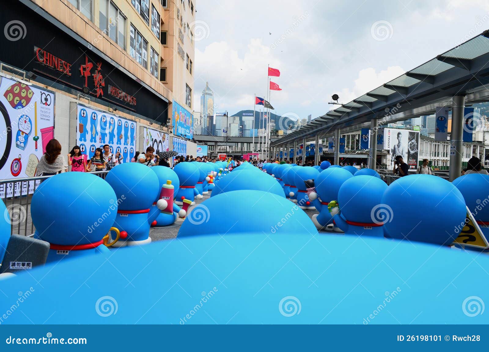 Back View of Doraemon Figures in Harbour City Editorial Photo - Image ...