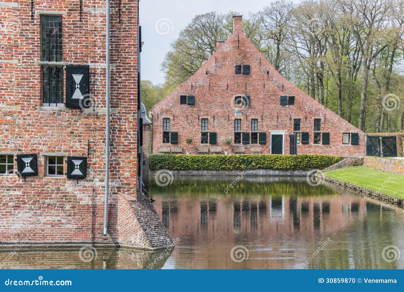Back View of the Dutch Mansion Menkemaborg Stock Photo - Image of ...