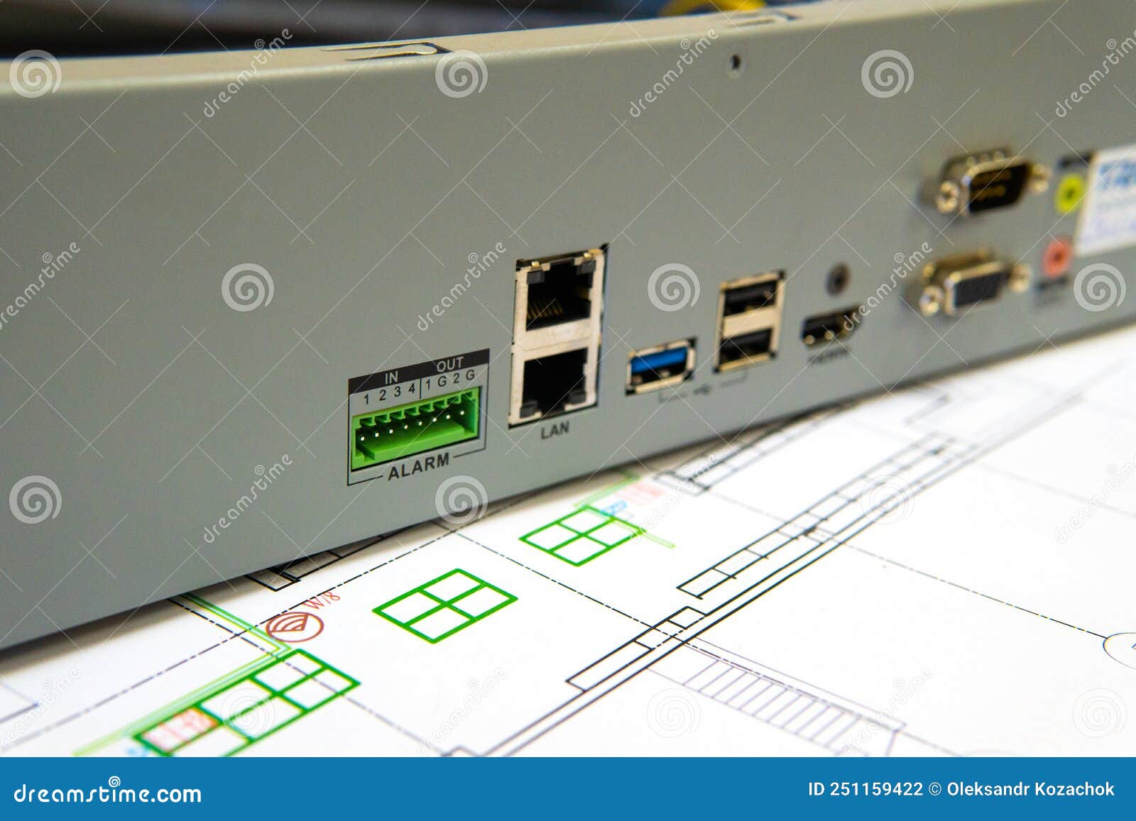 Back View of DVR for Security Systems. Close-up Stock Photo - Image of ...