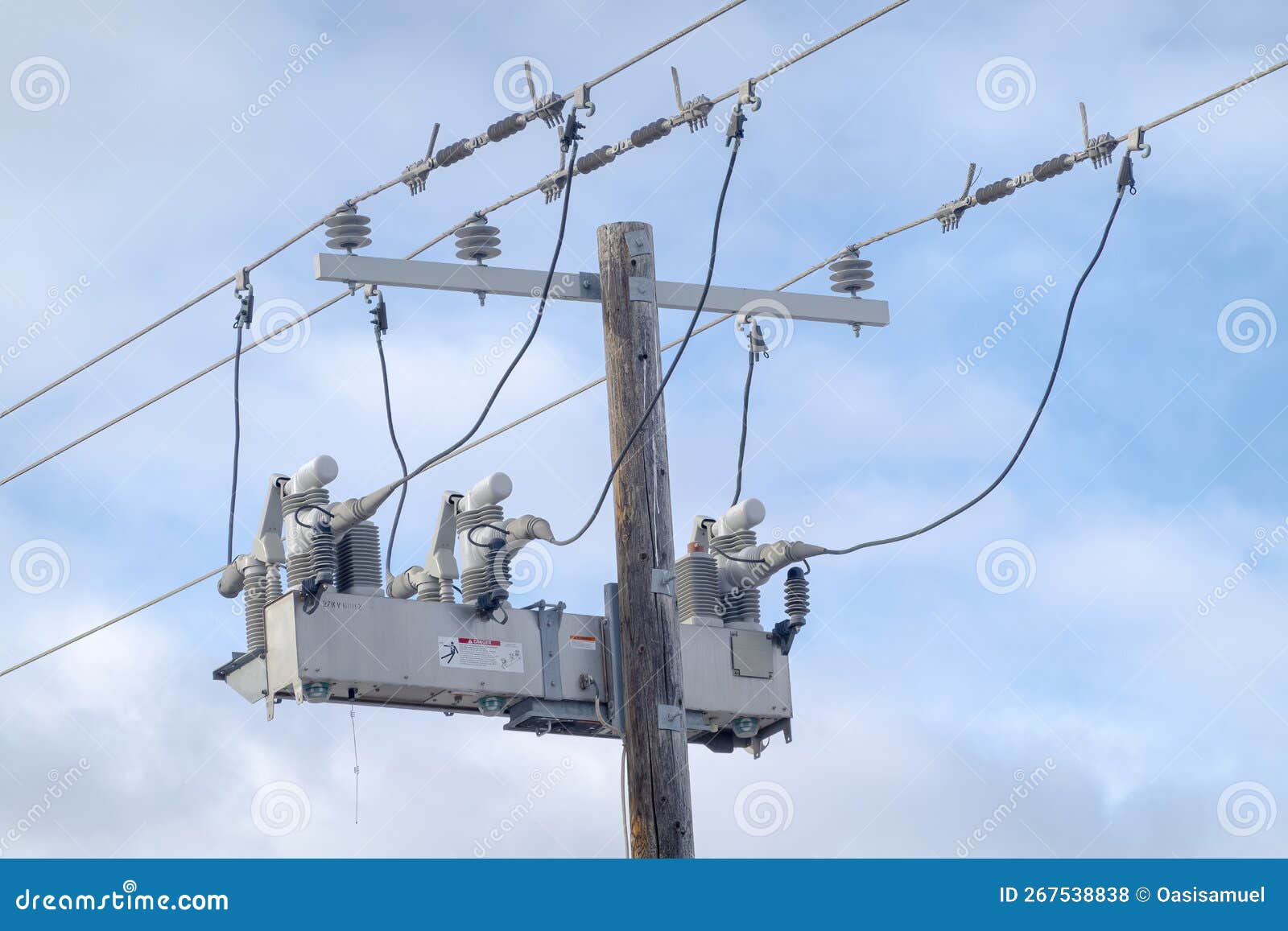 Back View of an Electric Three-phase Overhead Distribution Switch ...