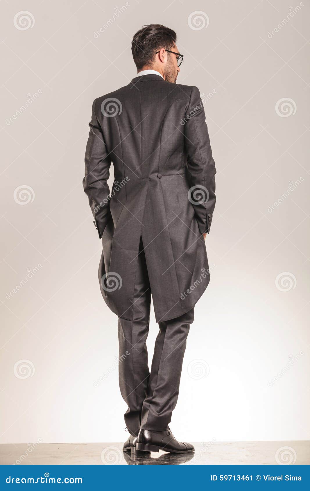 Back View of a Elegant Business Man Walking Stock Image - Image of ...