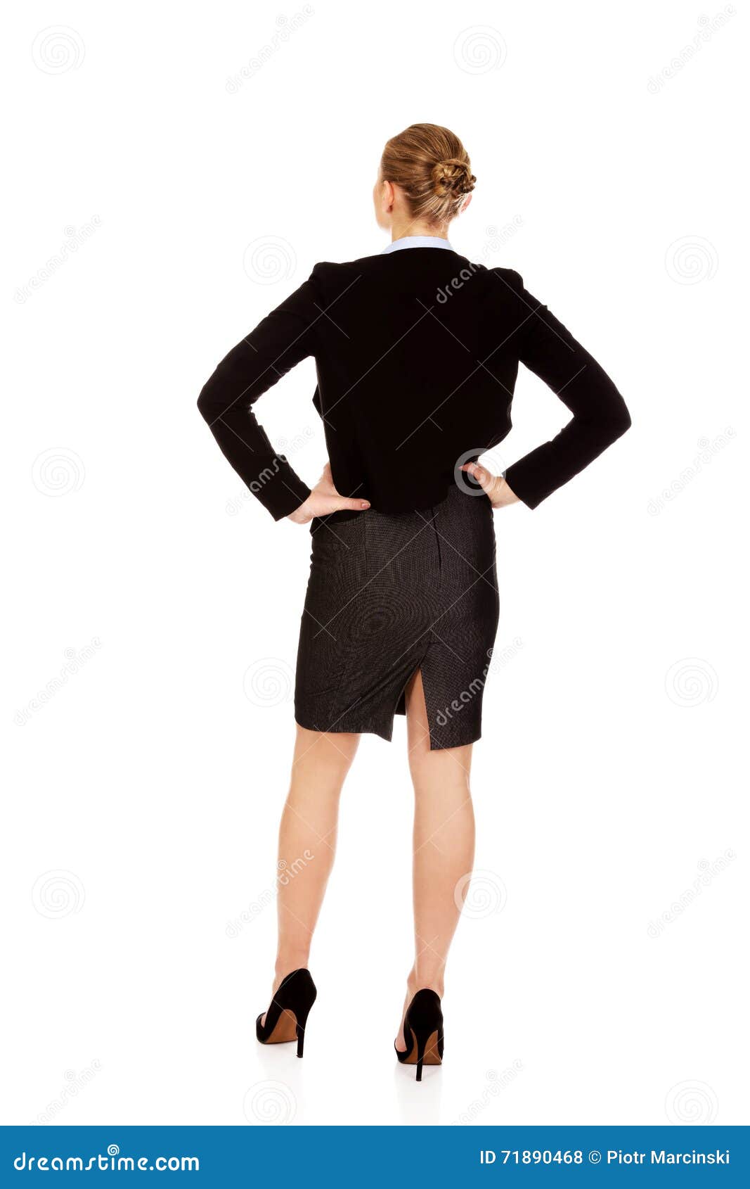 Back View of Elegant Businsess Woman Stock Photo - Image of female ...