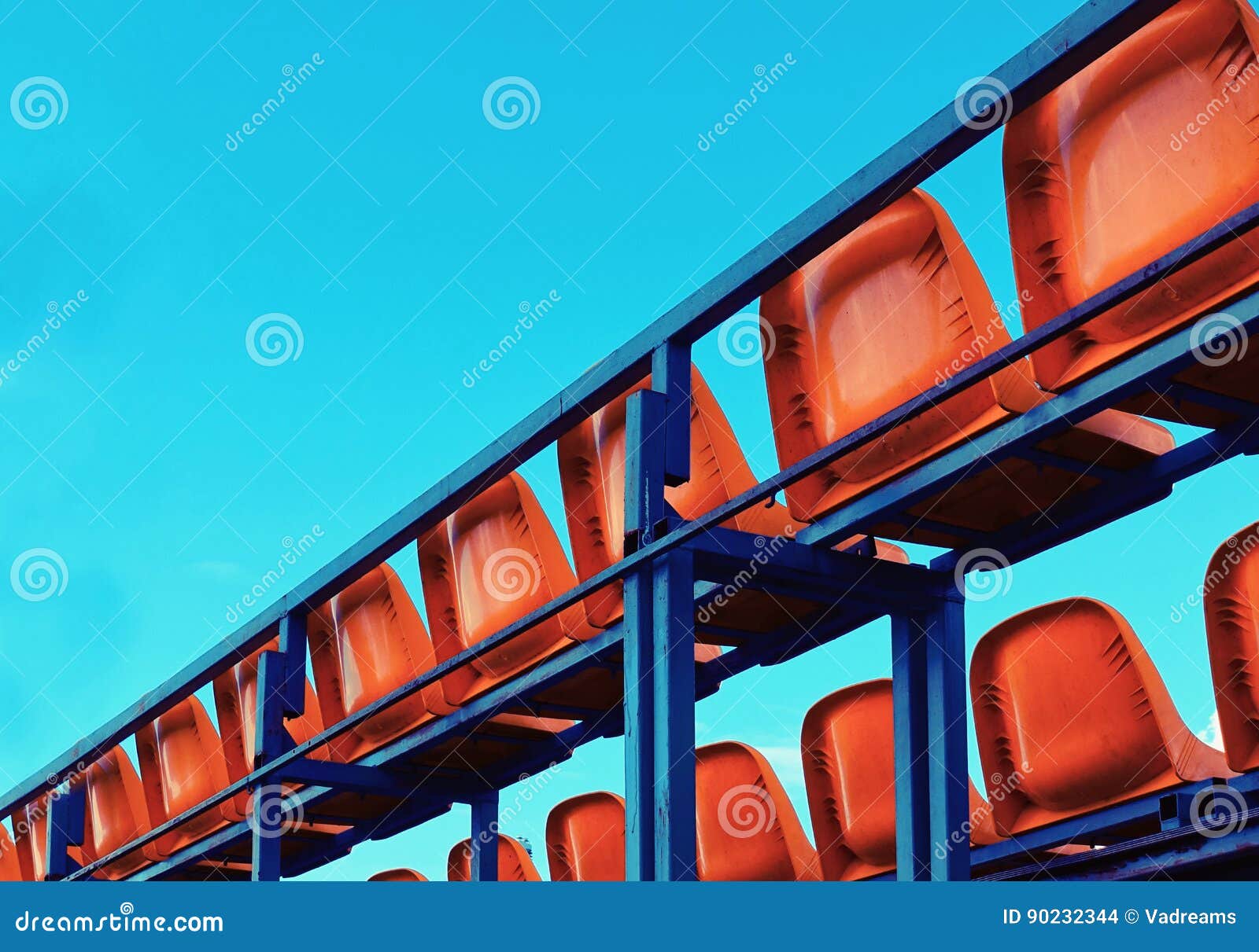 Back View of Empty Red Seats in a Stadium Stock Photo - Image of ...