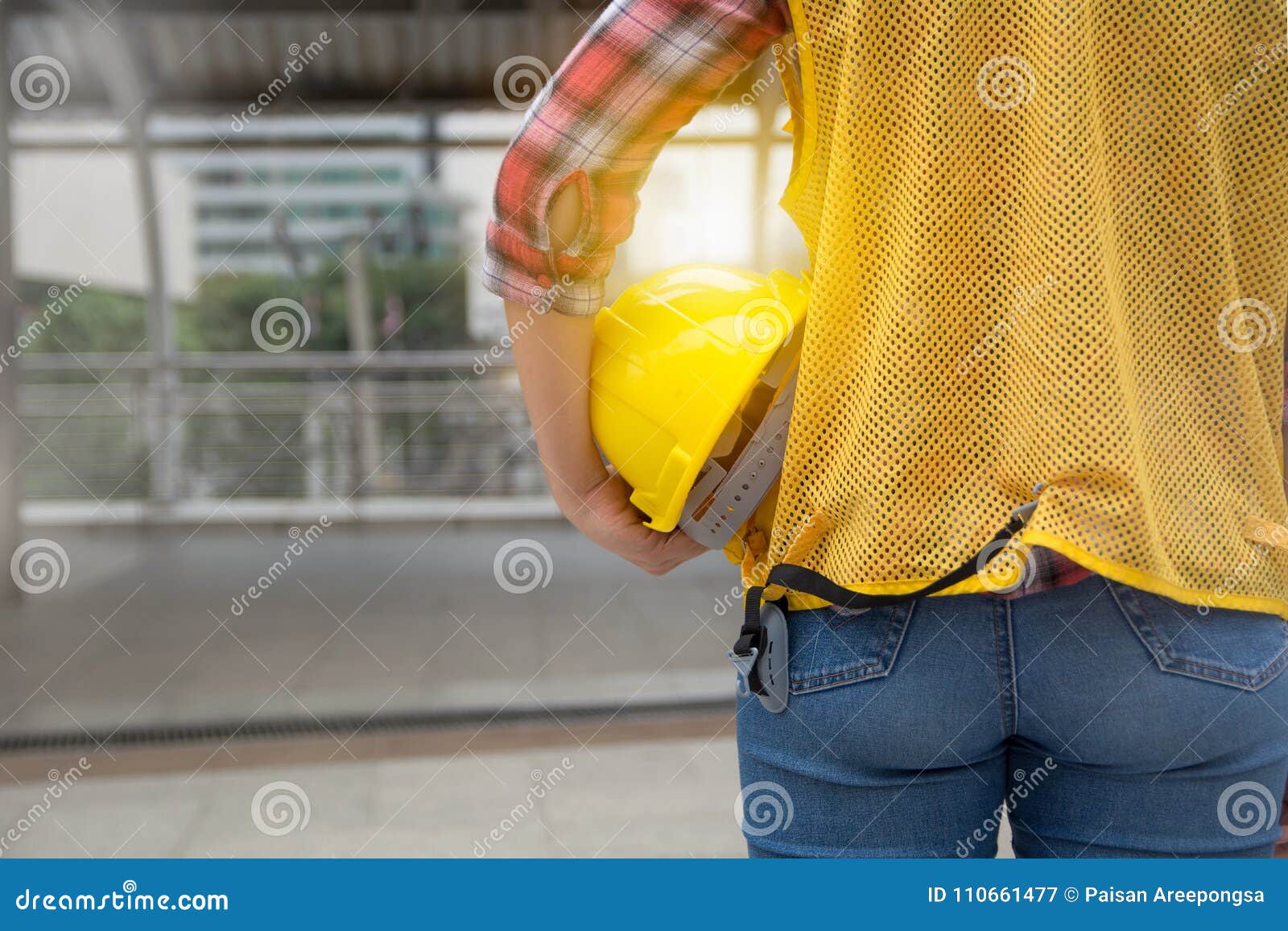 Back View of Female Architecture Stock Image - Image of civil, engineer ...