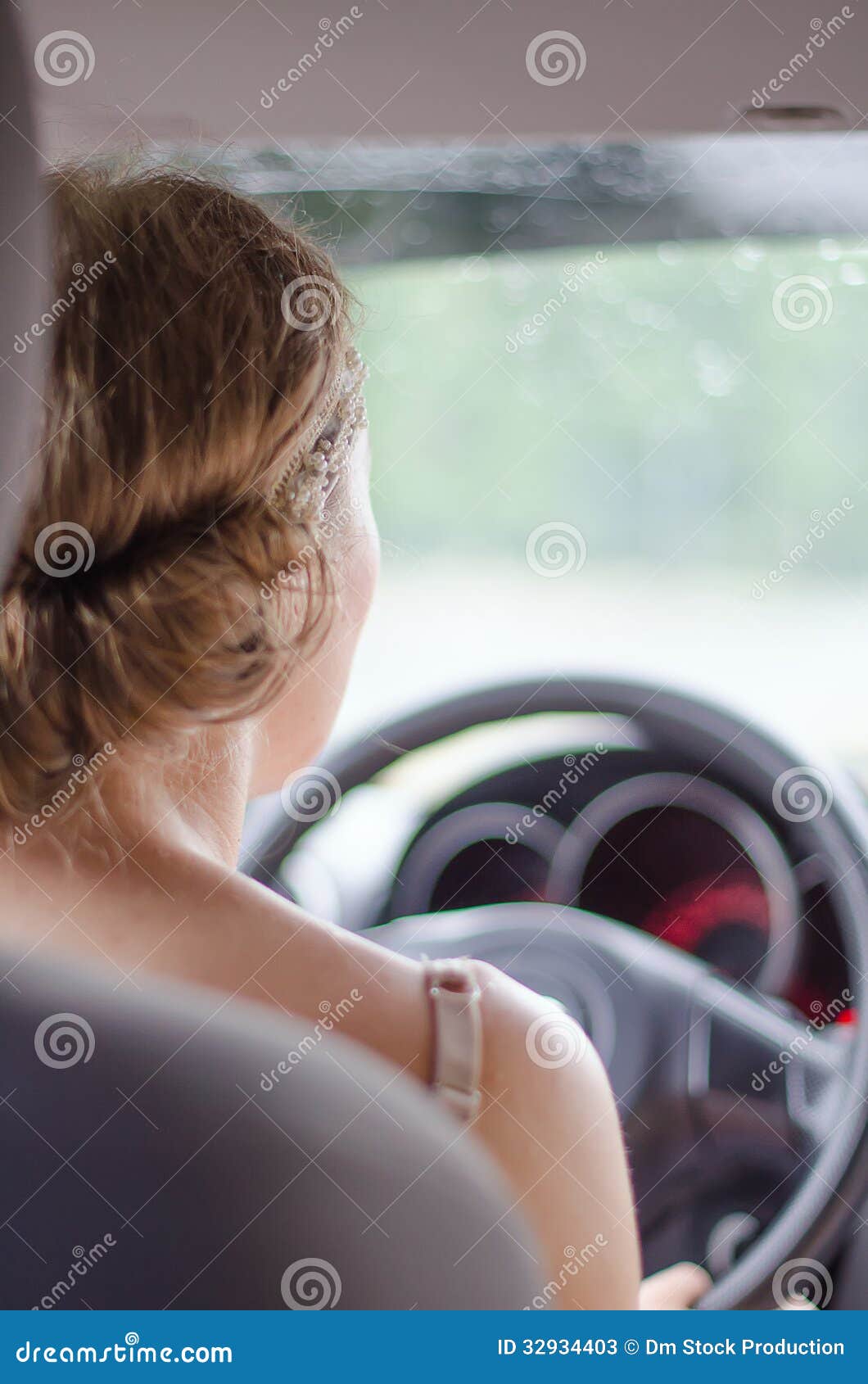 Back view of female driver stock image. Image of girl - 32934403