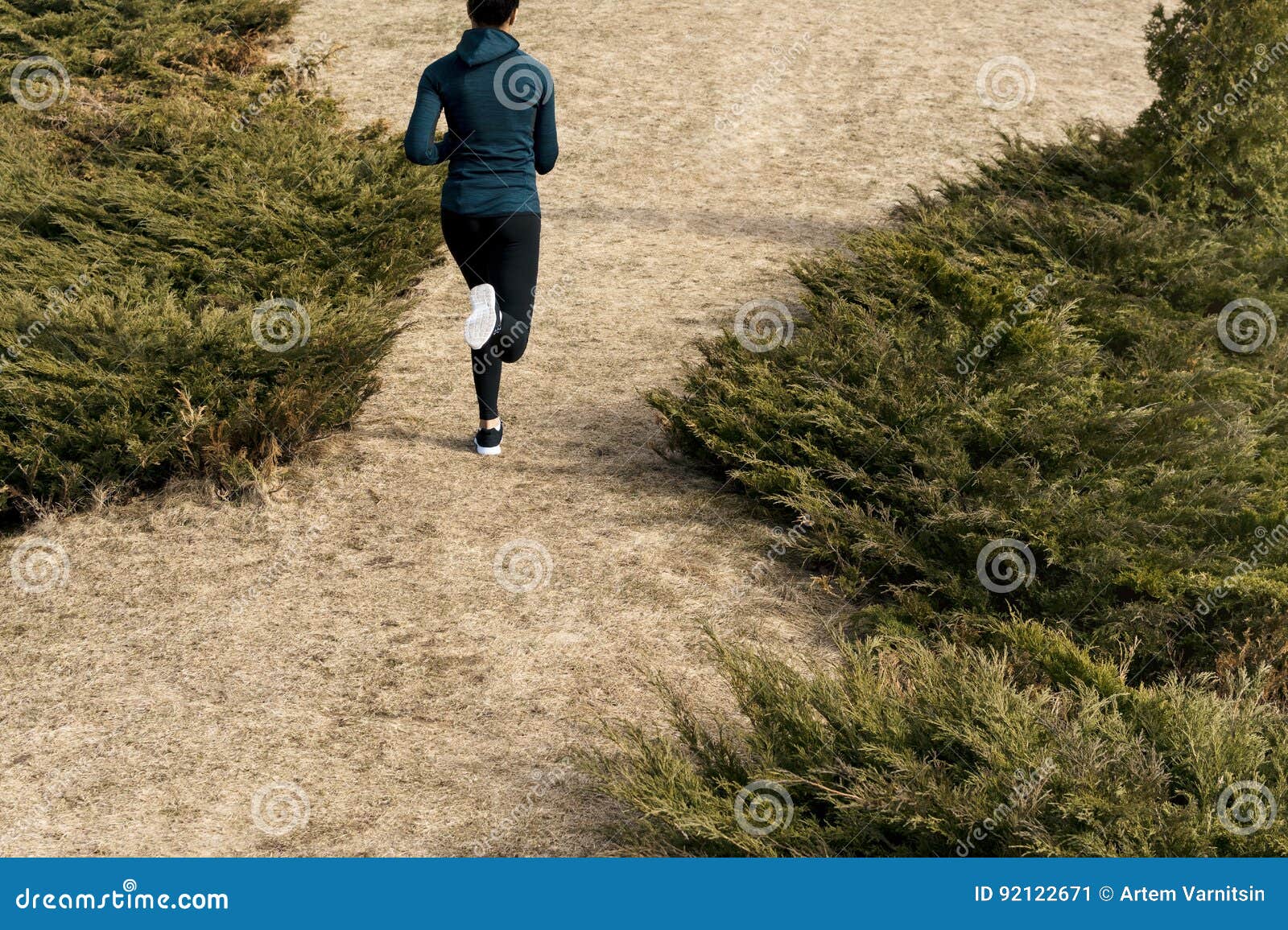 Back View of a Female Runner Stock Image - Image of woman, sportswear ...