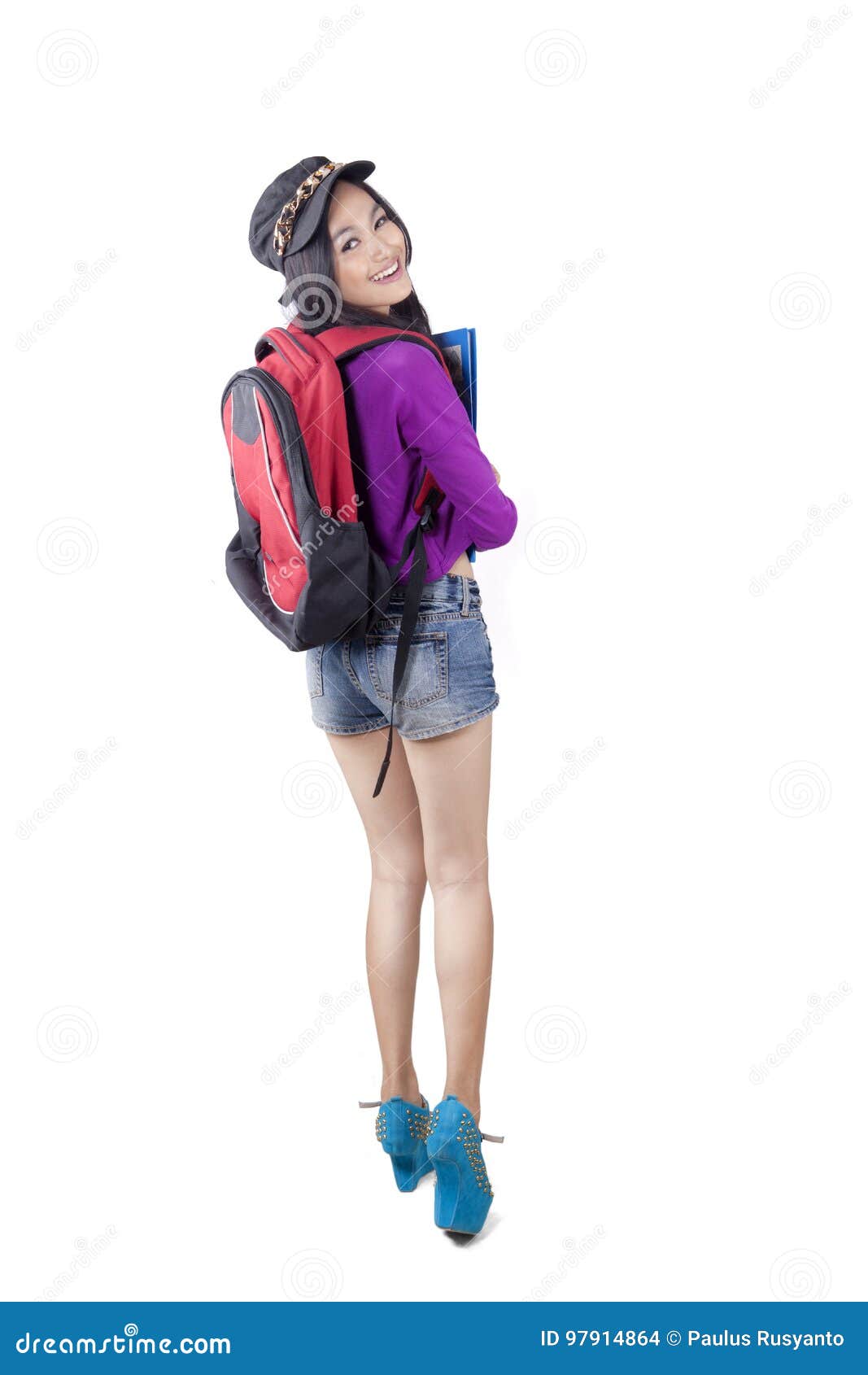 Back View of Female Student Stock Photo - Image of concept, asian: 97914864